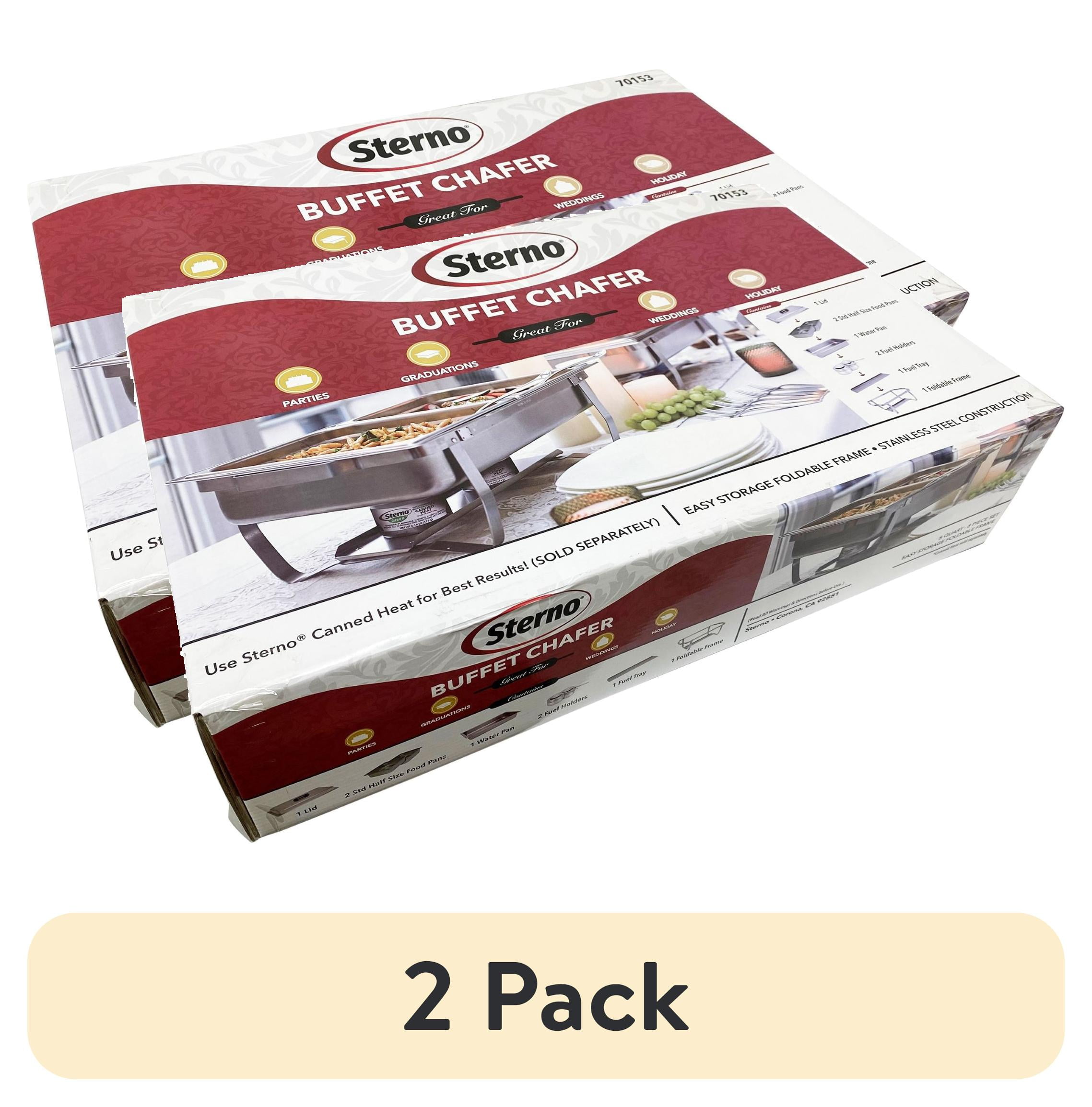 (2 pack) Sterno 70153 Foldable Frame Buffet Chafer Set, 8-Quart ...