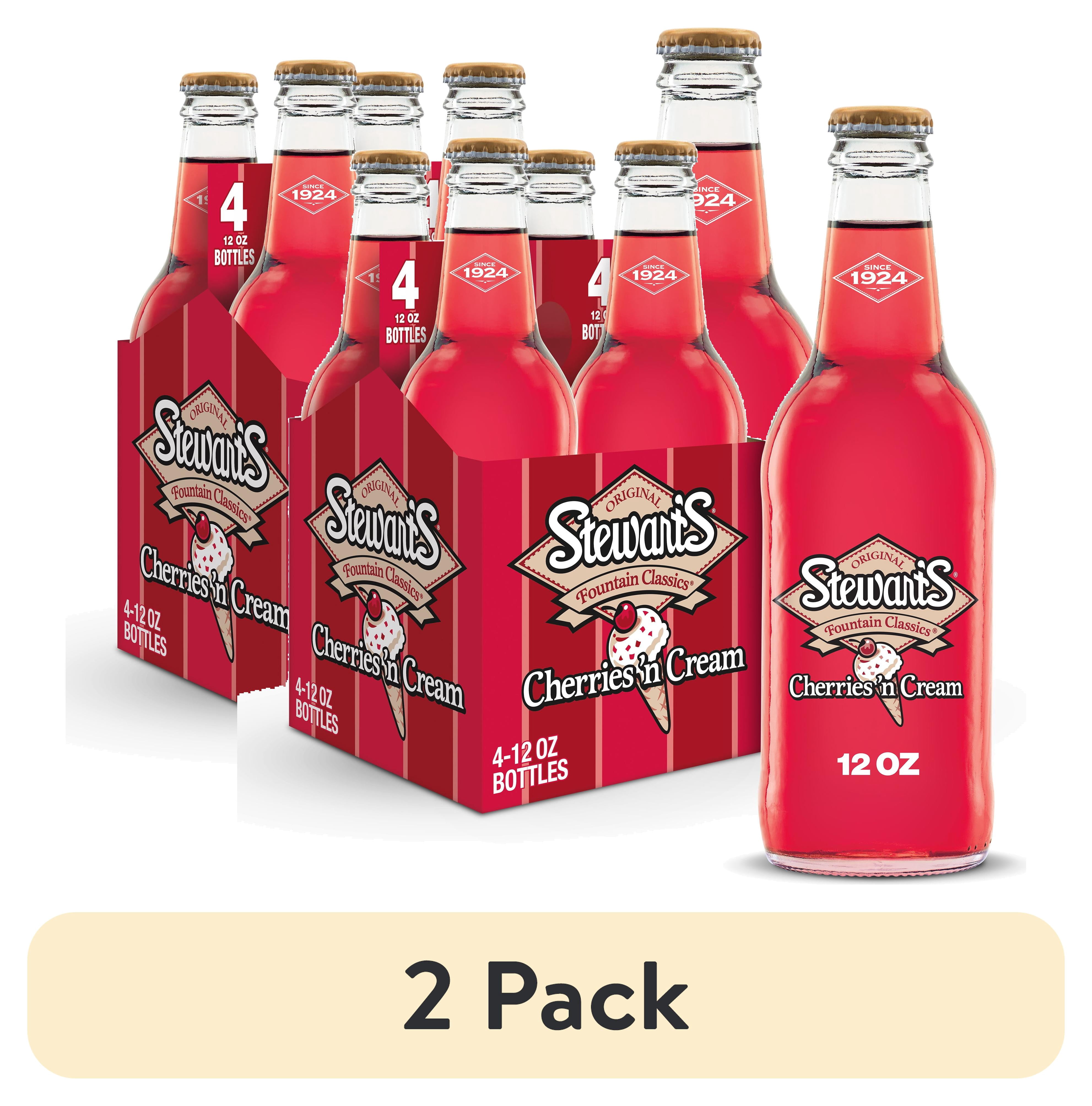(2 pack) Stewart's Cherries 'n Cream Made with Sugar, 12 fl oz glass ...