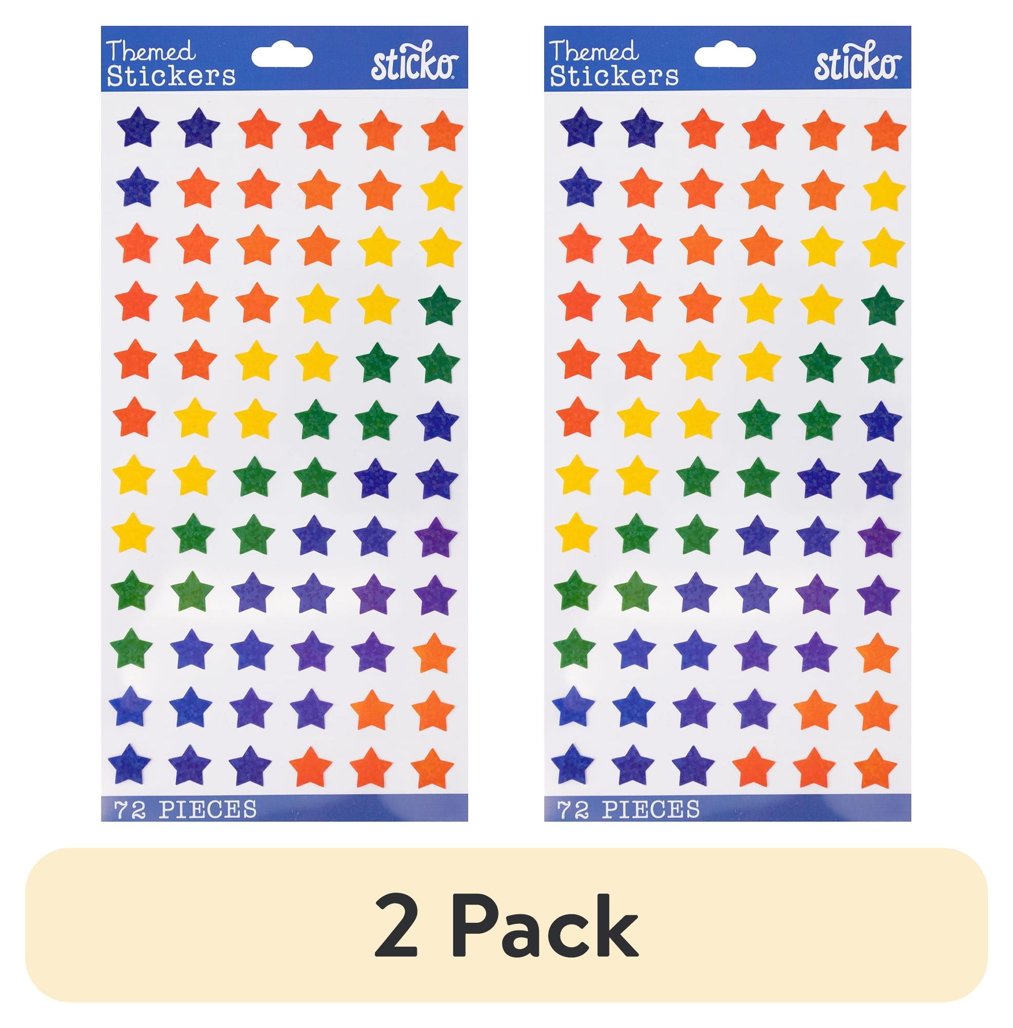 (2 pack) Sticko Classic Solid Multicolor Jelly Stars Plastic Stickers ...