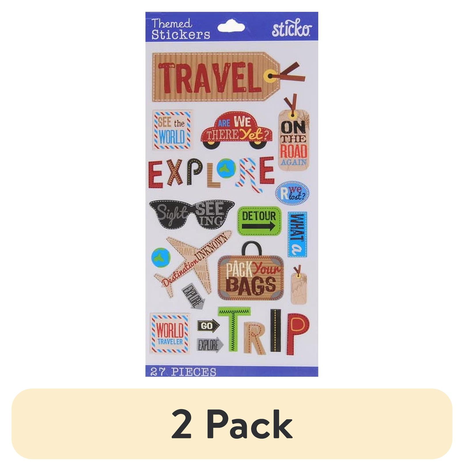 (2 pack) Sticko Solid Multicolor Classic Happy Traveling Vinyl Stickers ...