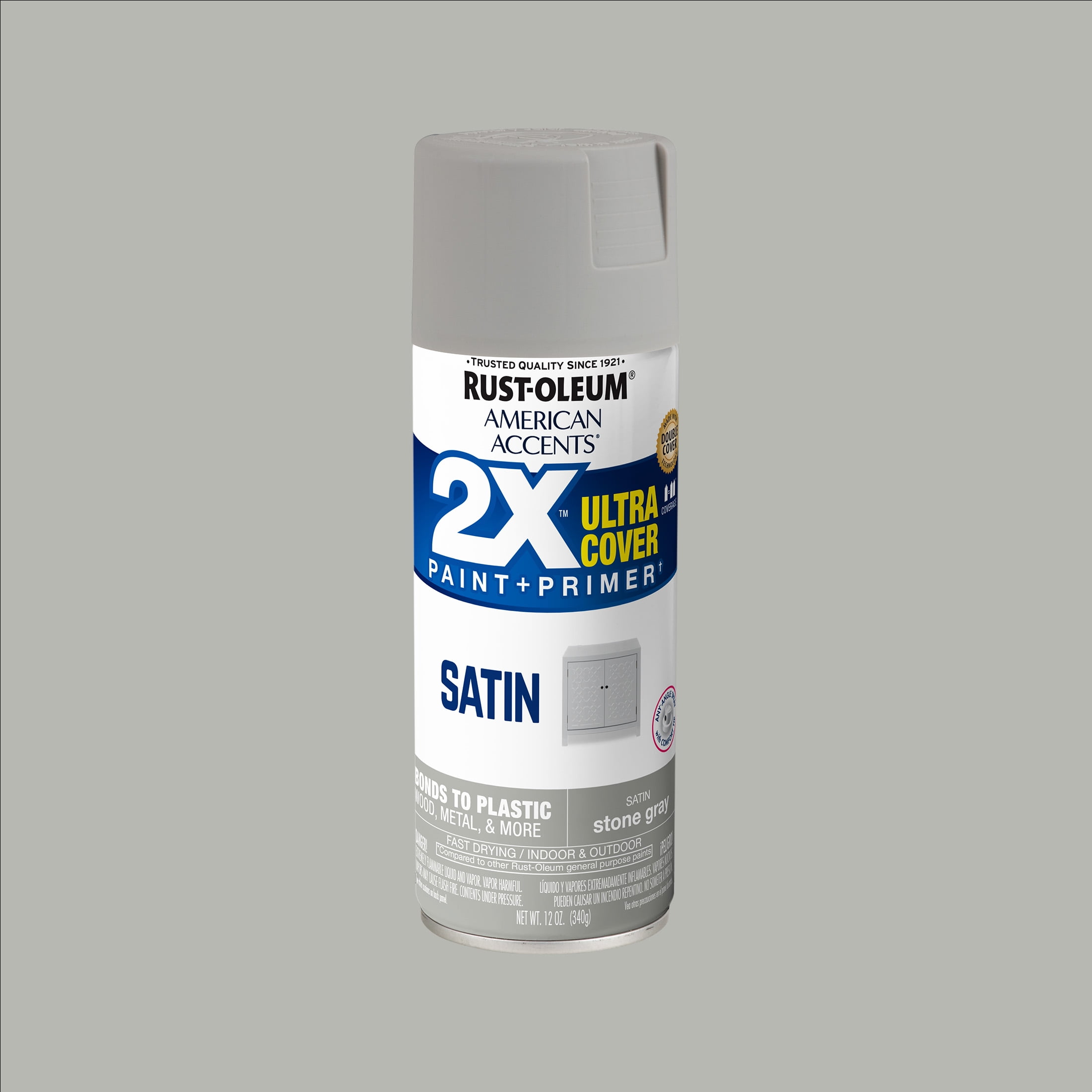 (2 pack) Stone Gray, Rust-Oleum American Accents 2X Ultra Cover Satin ...