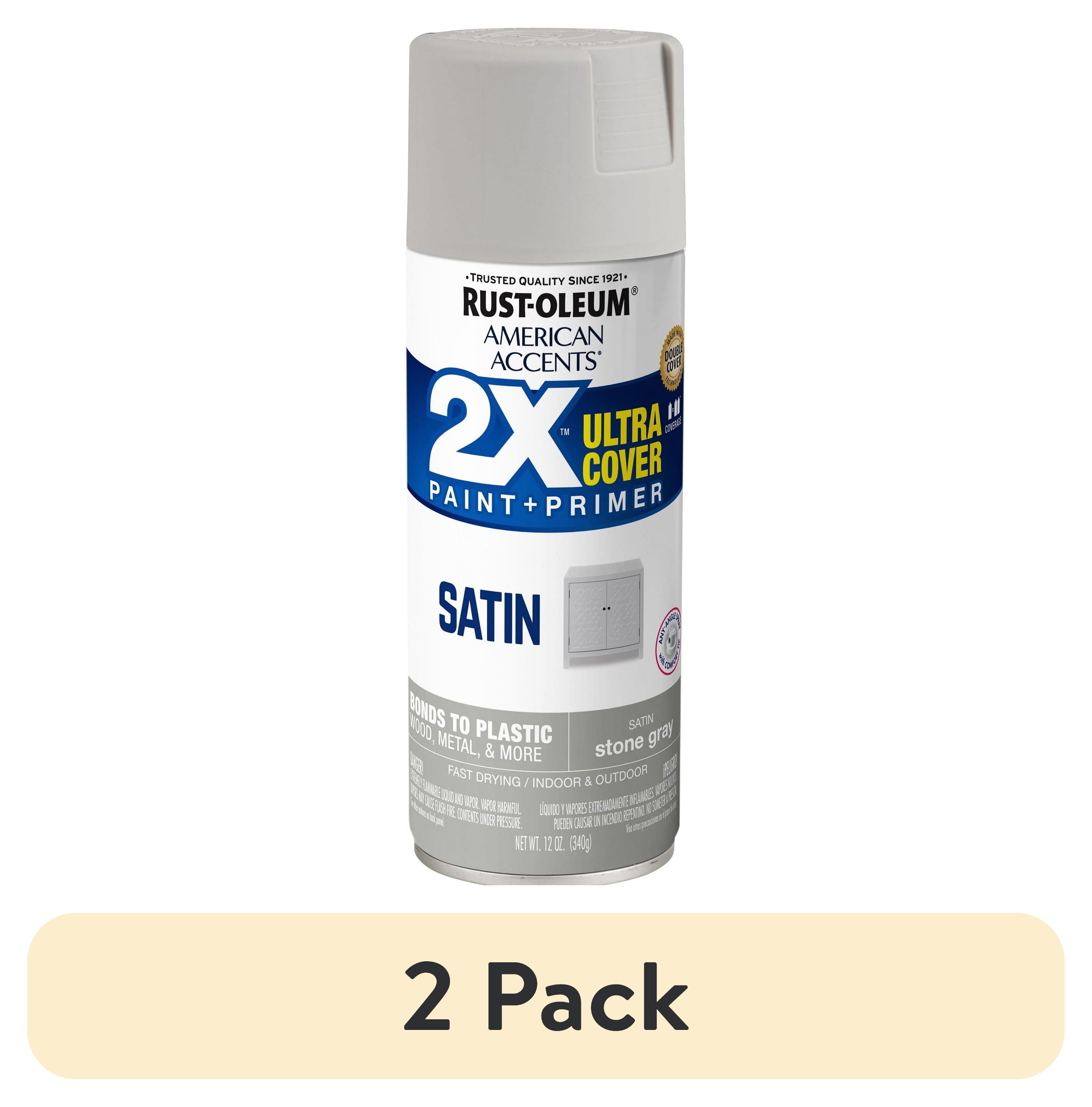 (2 pack) Stone Gray, Rust-Oleum American Accents 2X Ultra Cover Satin ...