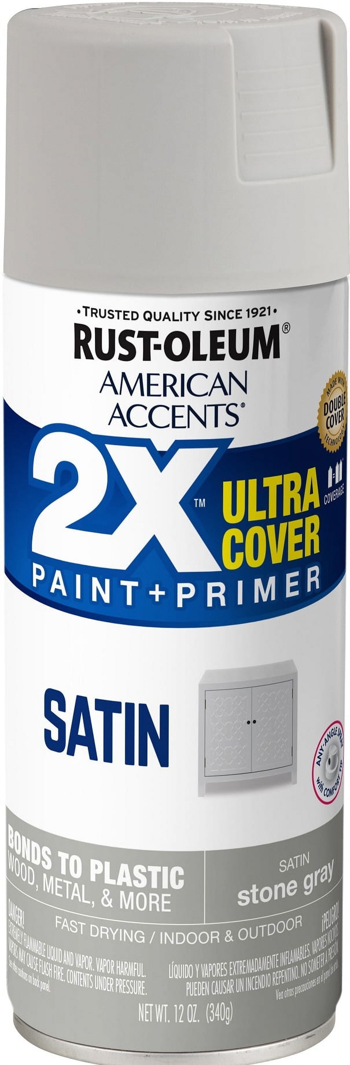 (2 pack) Stone Gray, Rust-Oleum American Accents 2X Ultra Cover Satin ...