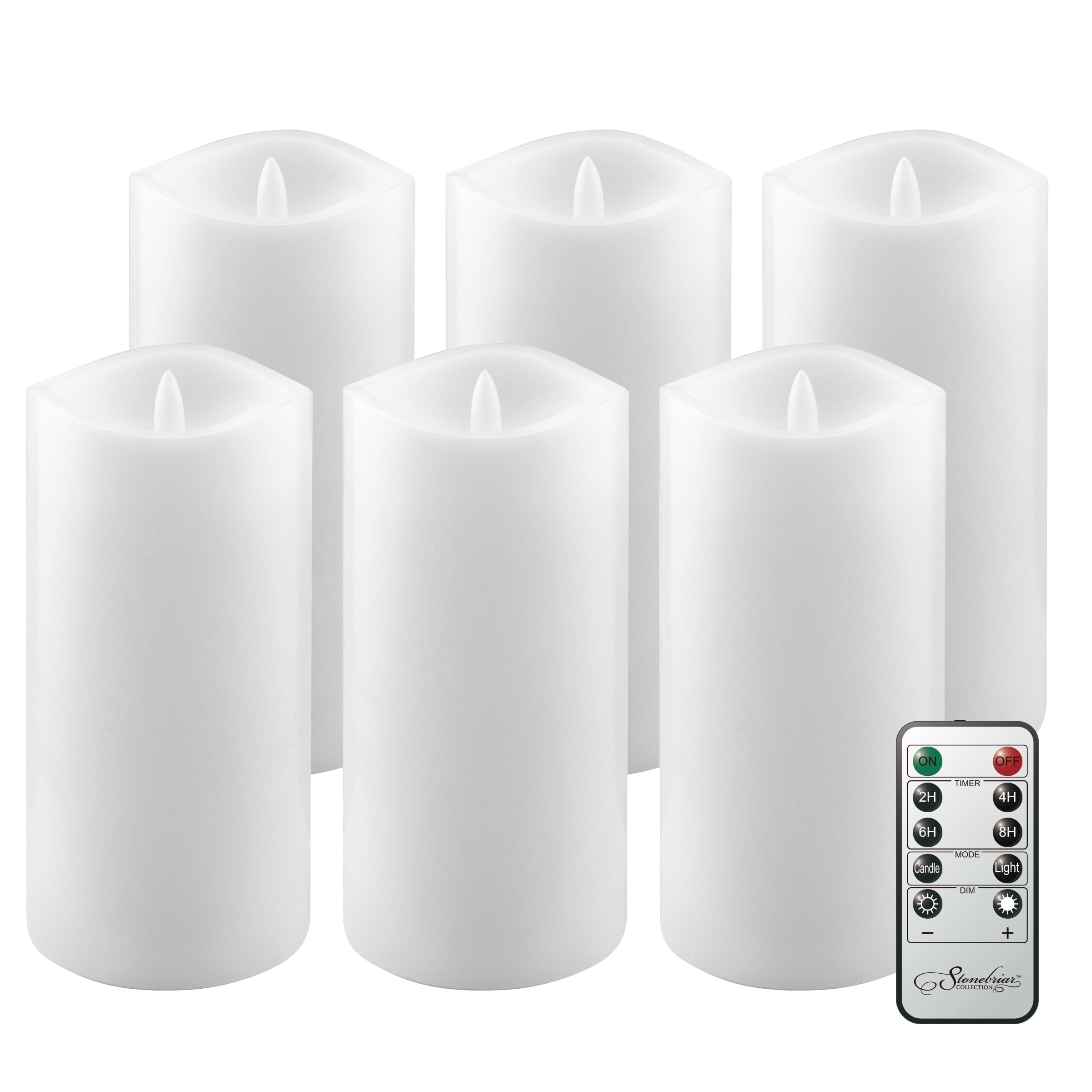 (2 pack) Stonebriar 6 Pack Real Wax 3x6 Flameless LED Pillar Candles ...