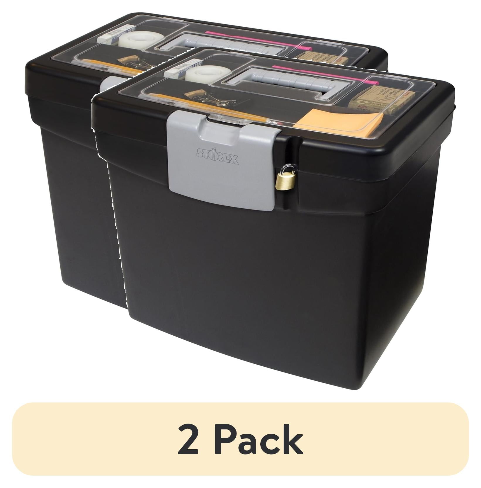 (2 pack) Storex File Storage Box with XL Storage Lid, Black, 1-Count ...