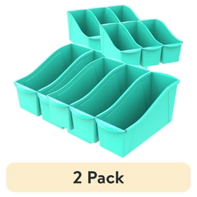 Storex Interlocking Small Book Bin, Plastic Desktop Storage for Letter ...
