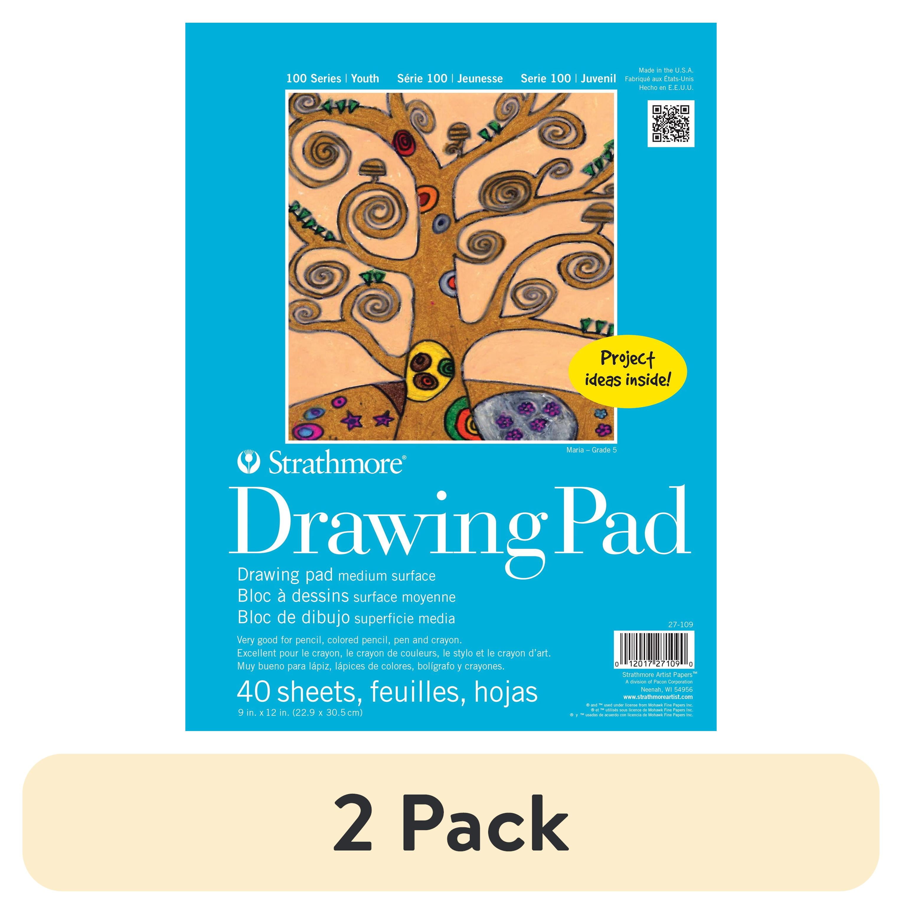 (2 pack) Strathmore 9" x 12" Tape Bound Drawing Paper Pad - Walmart.com