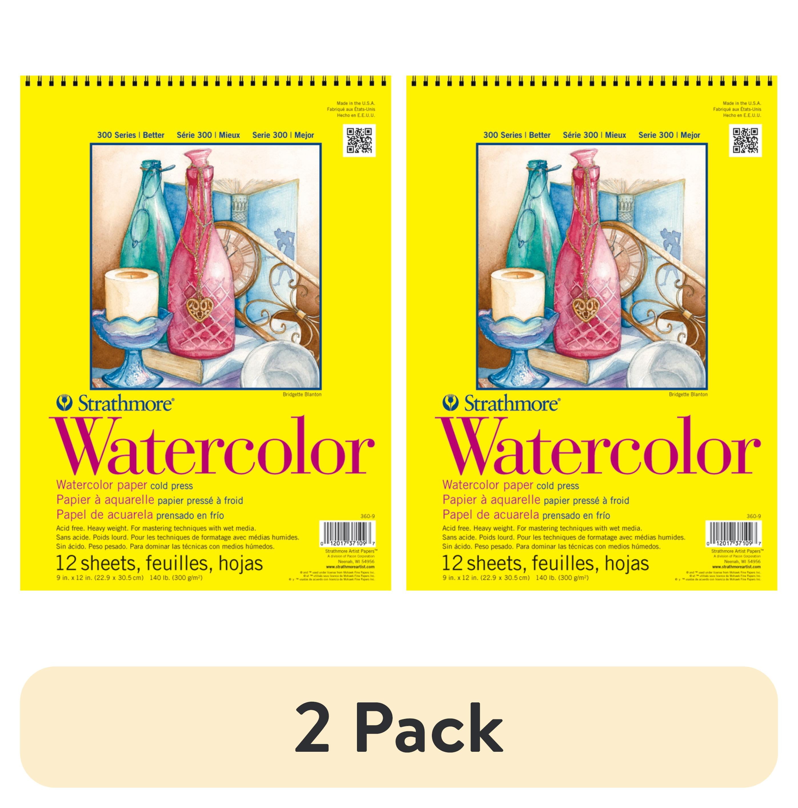 (2 pack) Strathmore Watercolor Paper Pad, 300 Series, 9 in x 12 in ...