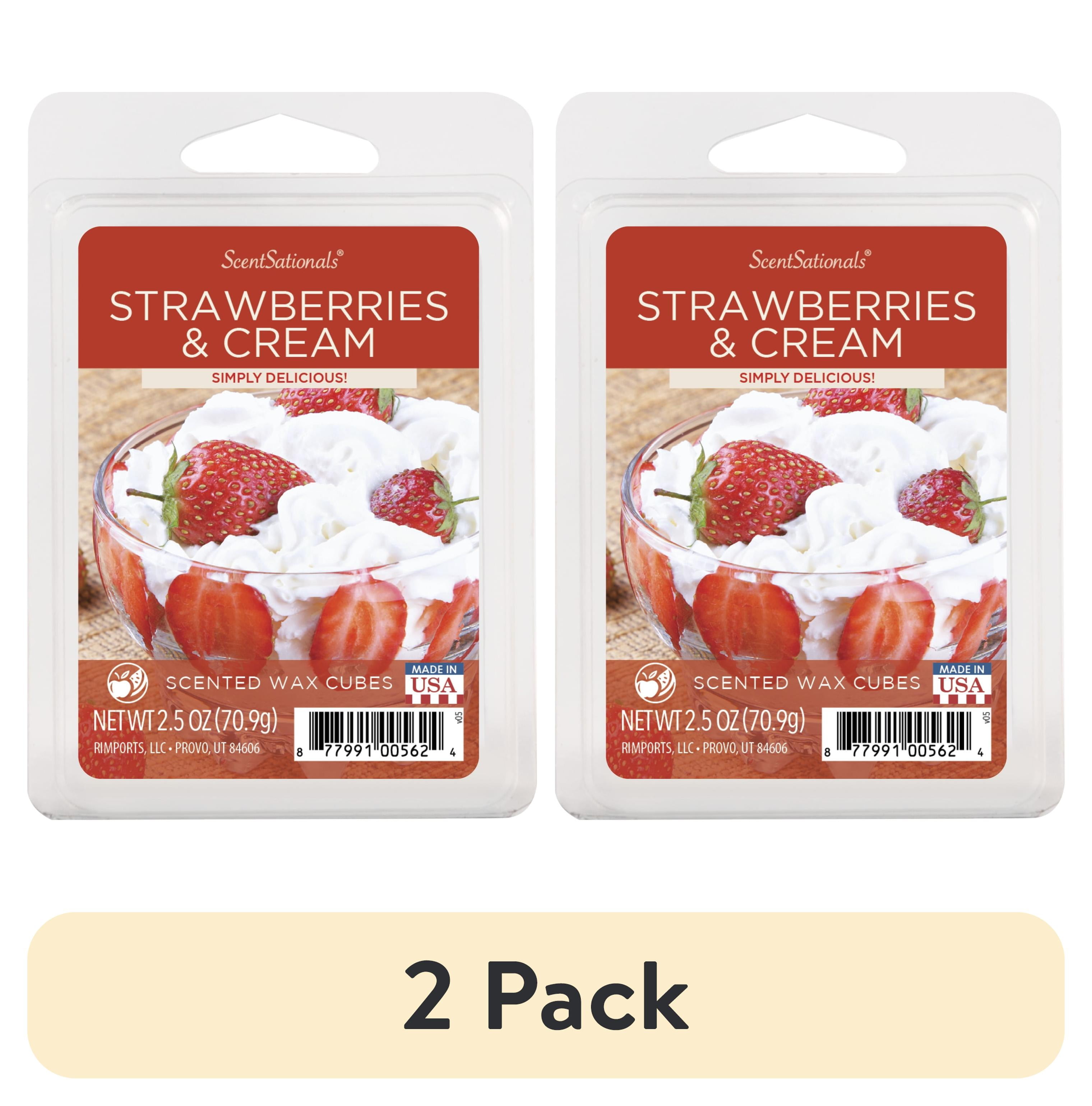 (2 pack) Strawberries & Cream Scented Wax Melts, ScentSationals, 2.5 oz ...