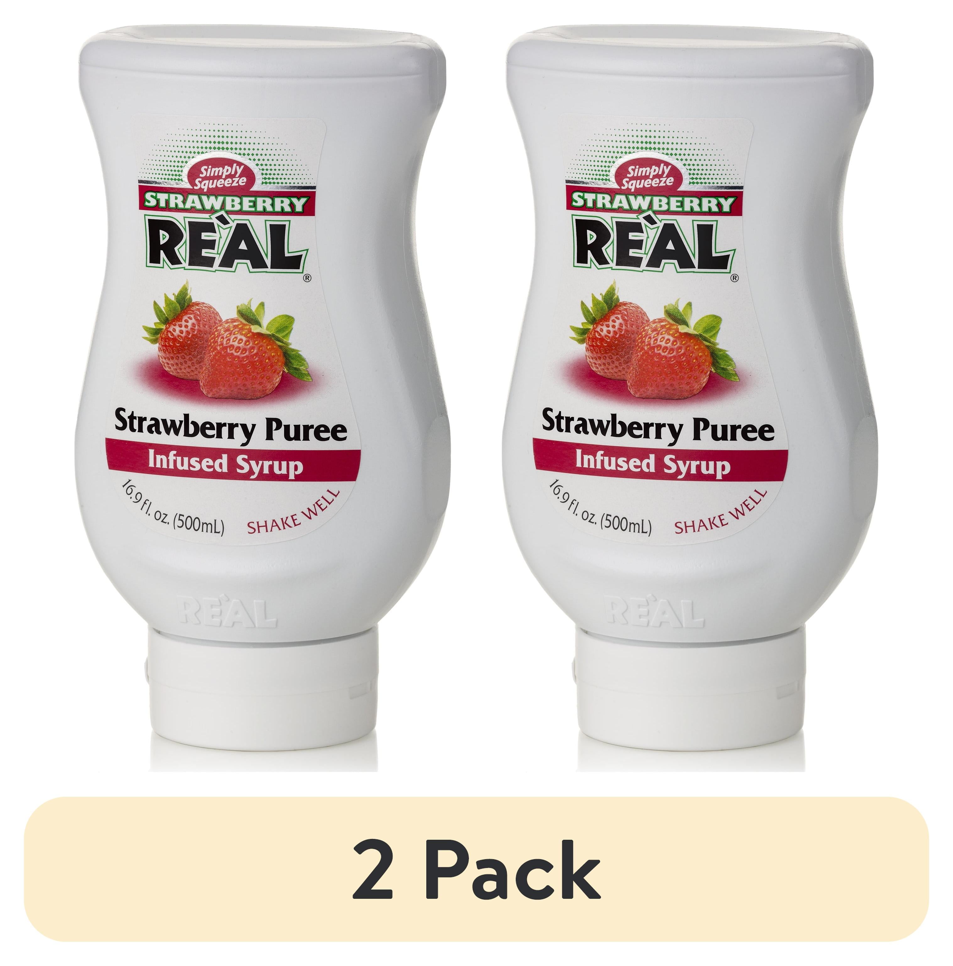 (2 pack) Strawberry Real Strawberry Puree Infused Syrup, 16.9 Fl Oz ...