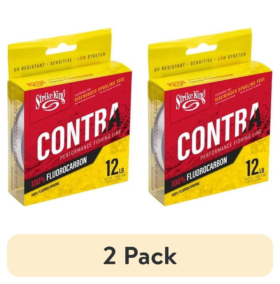 (2 pack) Strike King Contra Fluorocarbon Fishing Line 12lb. Clear ...