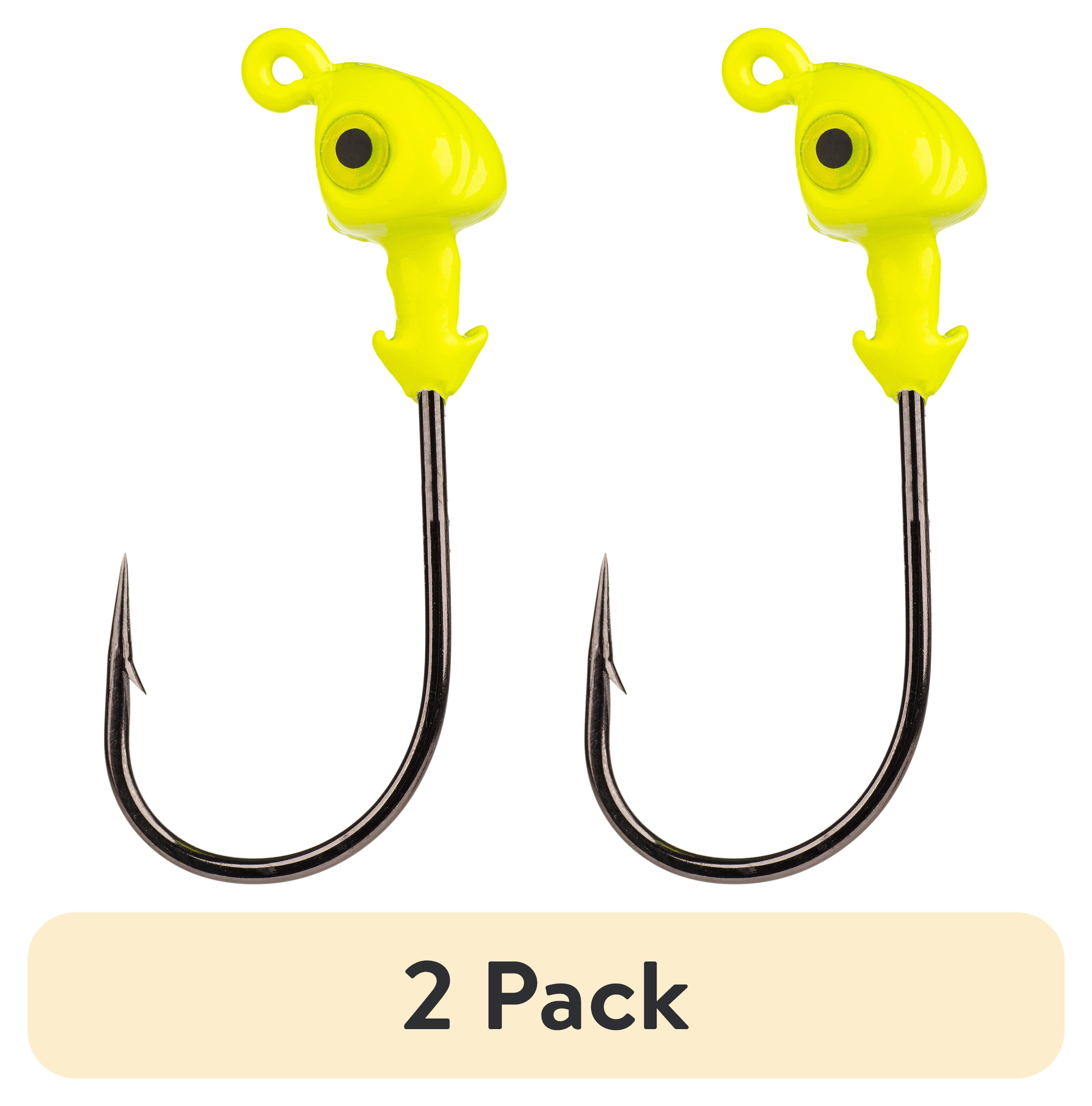 Strike King Saltwater Flats Jig Head 1/4oz Chartreuse with 3D Eyes, 2 ...
