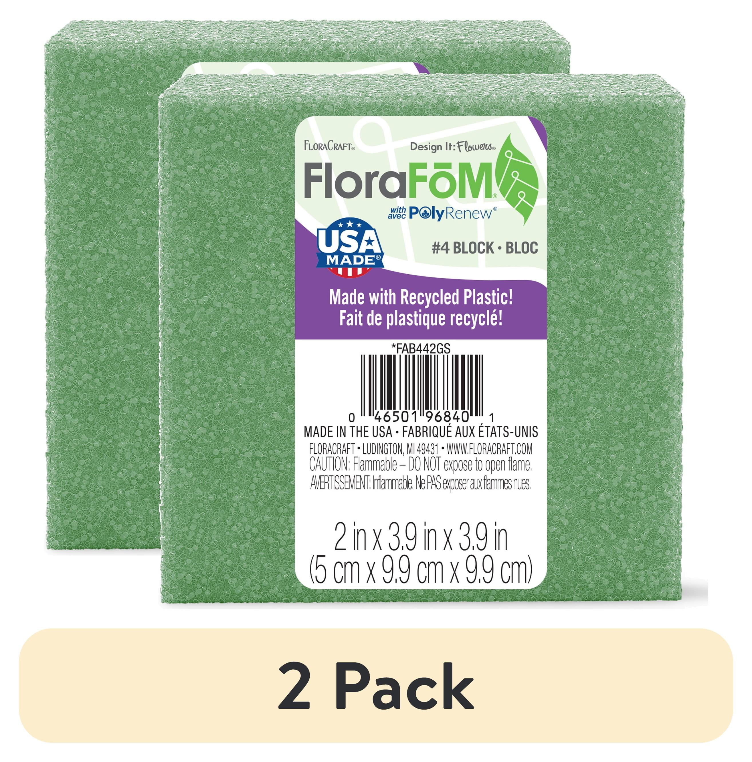 (2 pack) Styrofoam Block Arranger, 3.875" x 3.875" x 1.938", 1pk, Green ...