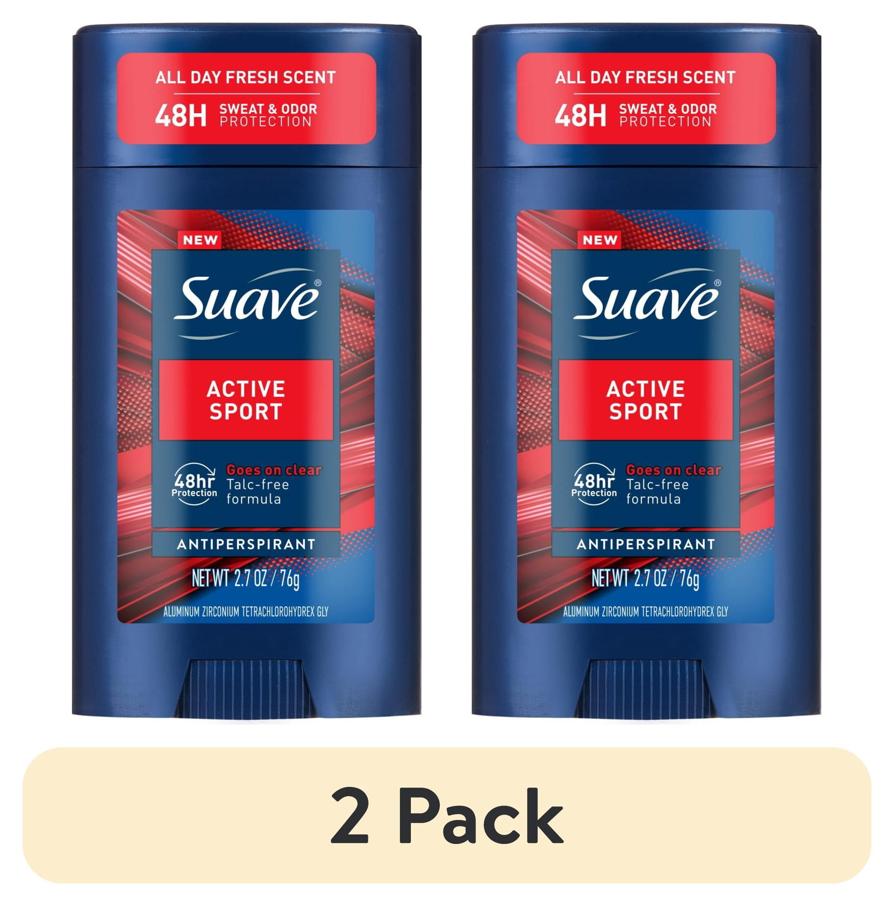 (2 pack) Suave Active Sport Men’s Antiperspirant Deodorant, Bergamot ...
