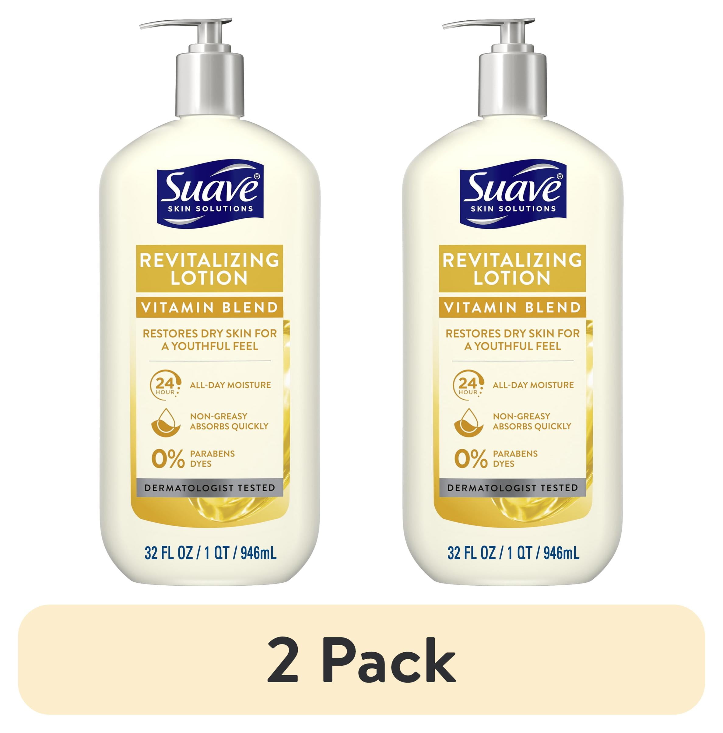 (2 pack) Suave Skin Solutions Revitalizing Body Lotion with Vitamin E, Dry Skin Relief for All ...