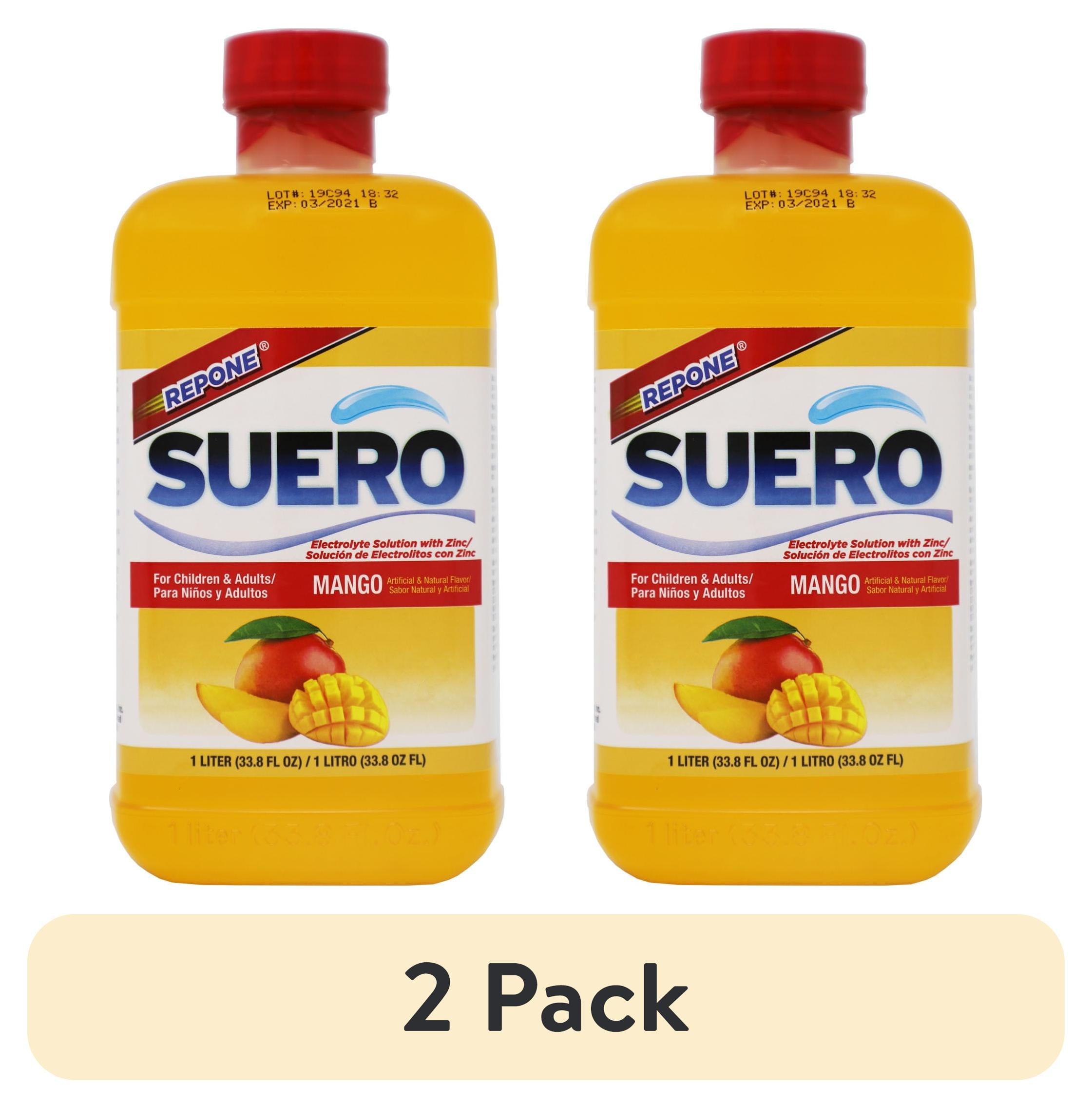(2 pack) Suero Repone Electrolyte Liquid Solution with Zinc Mango ...
