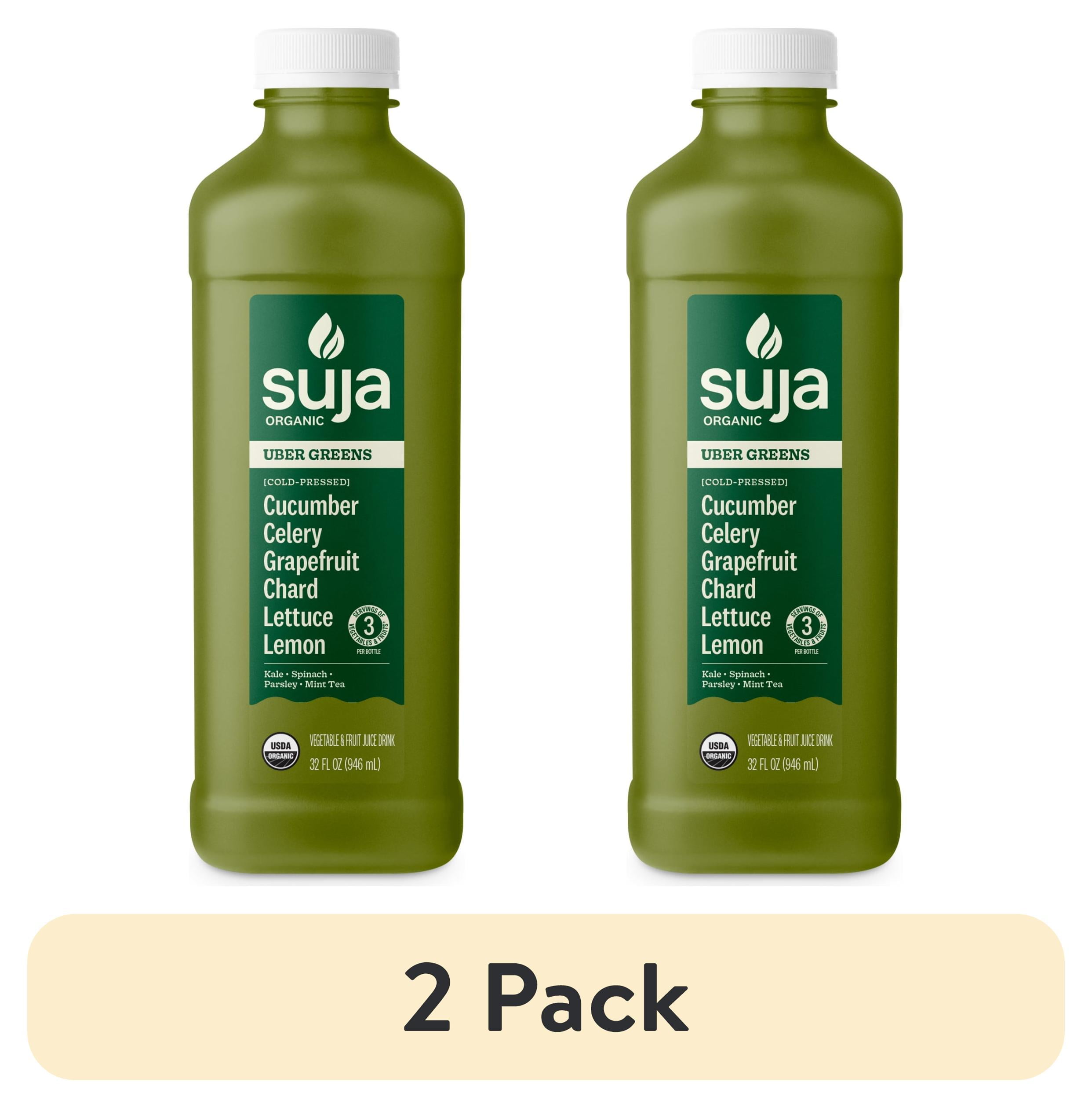 (2 pack) Suja Organic Uber Greens Cold Pressed Juice Drink, 32 fl oz ...