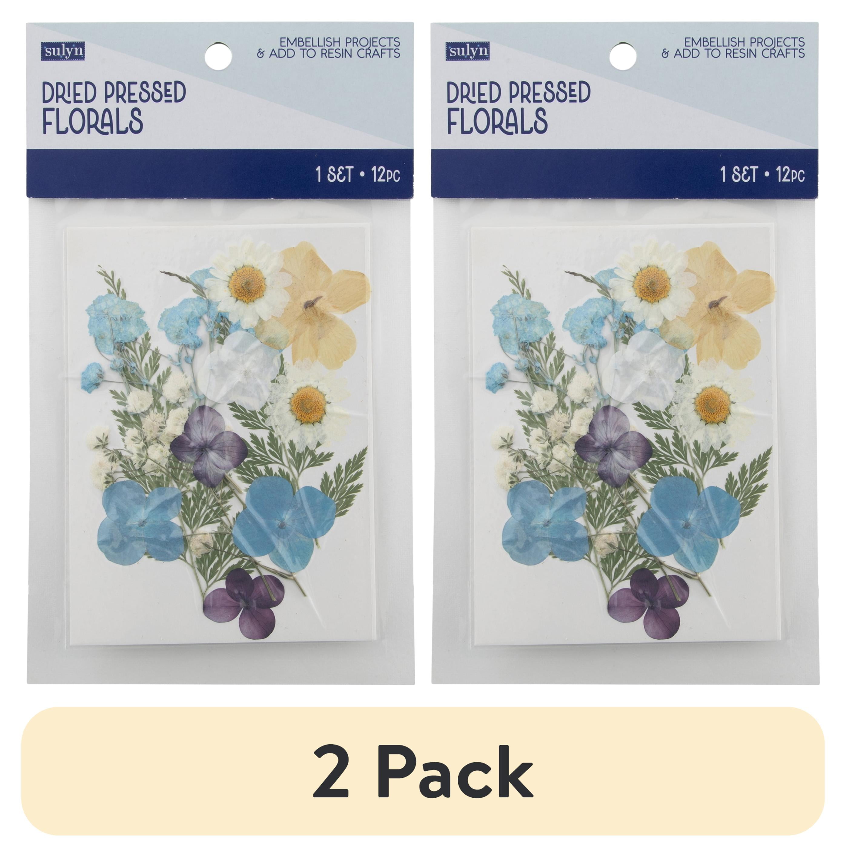 (2 pack) Sulyn Dried Flowers- Turquoise, Purple, Yellow, and Beige Mix ...