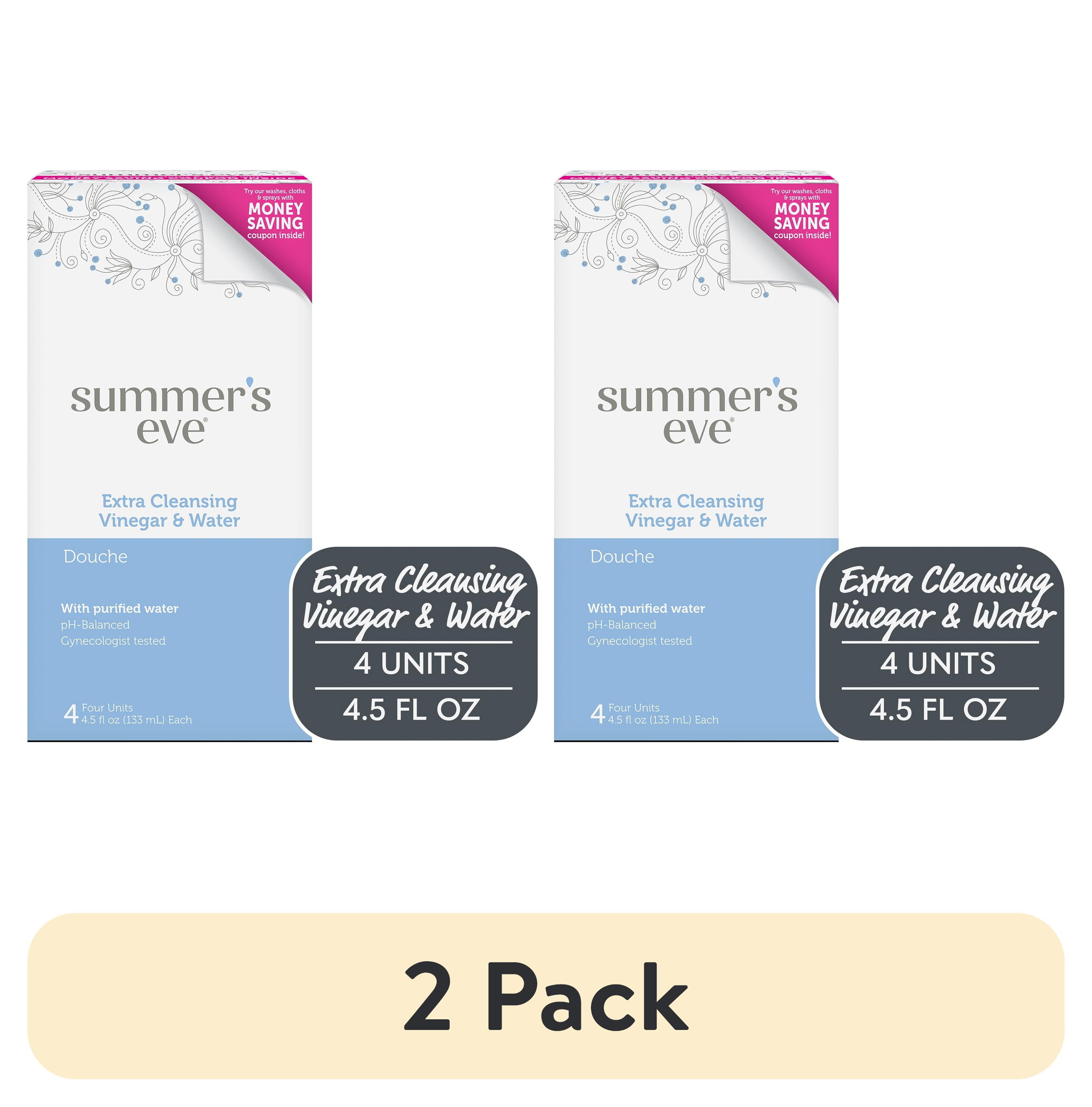 (2 pack) Summer's Eve Douche, Extra Cleansing Vinegar & Water, 4 Units ...