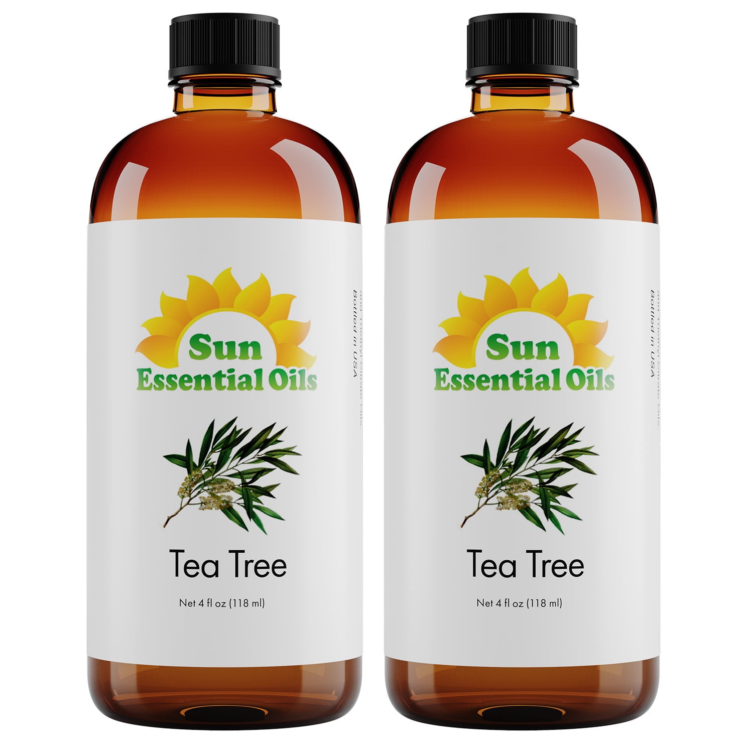 (2 pack) Sun Essential Oils 4oz - Tea Tree Essential Oil - 4 Fluid ...