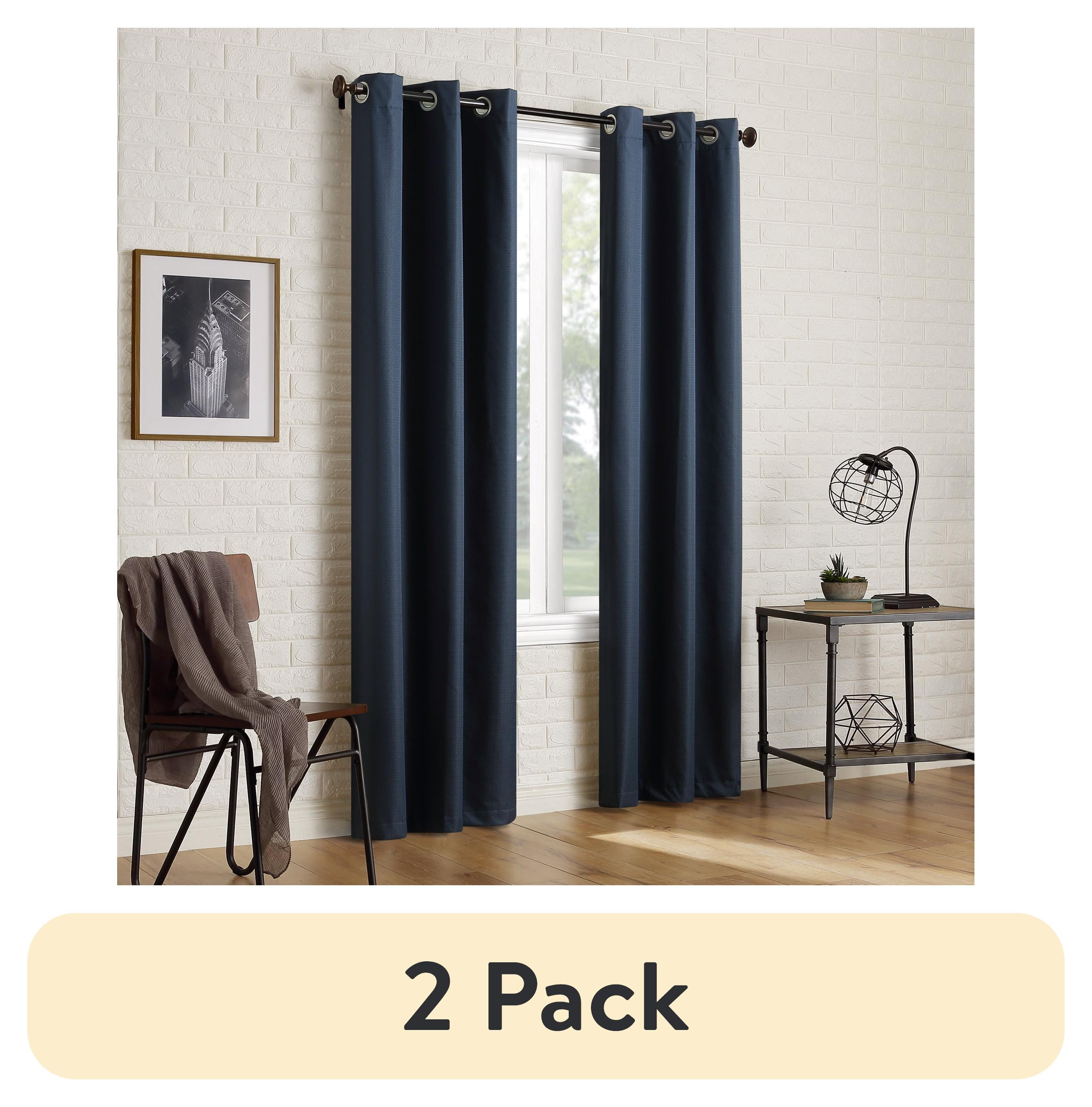 (2 pack) Sun Zero Arlo 2-Piece Textured Thermal Insulated Room Darkening Grommet Curtain Panel ...