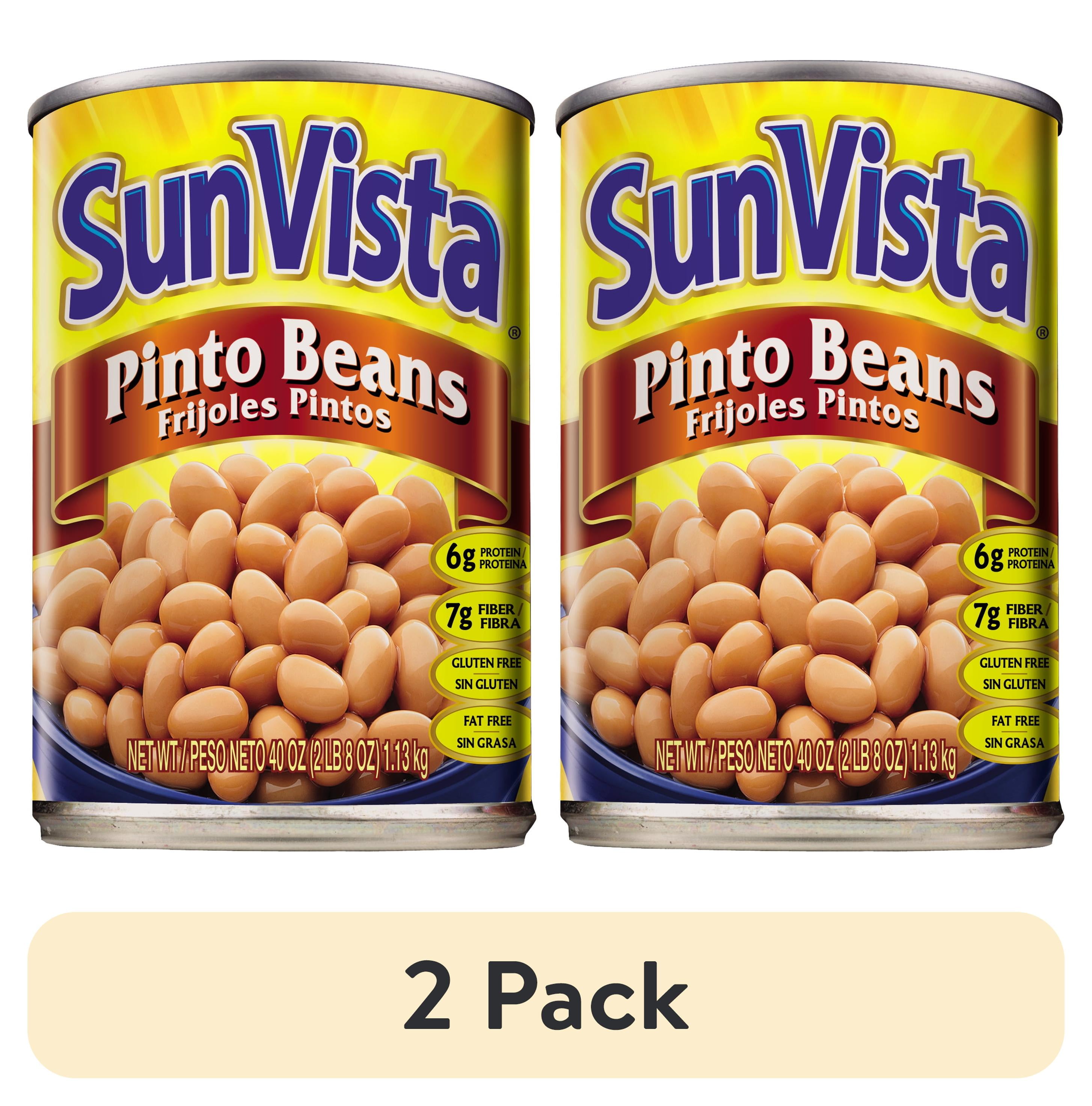 (2 pack) SunVista Pinto Beans 40oz Can - Walmart.com