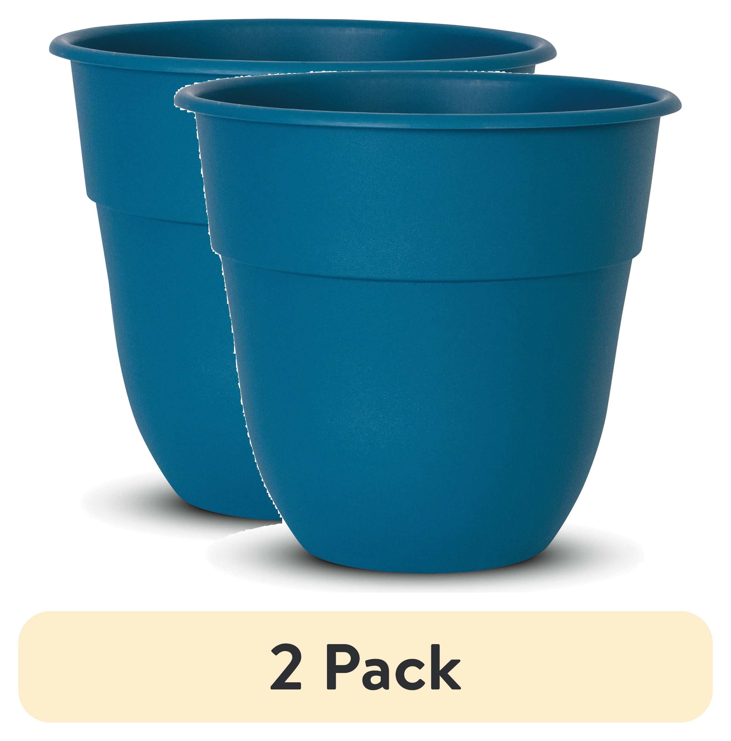 (2 pack) Suncast 15-inch Indoor/Outdoor Resin Flower Planter, Aruba ...