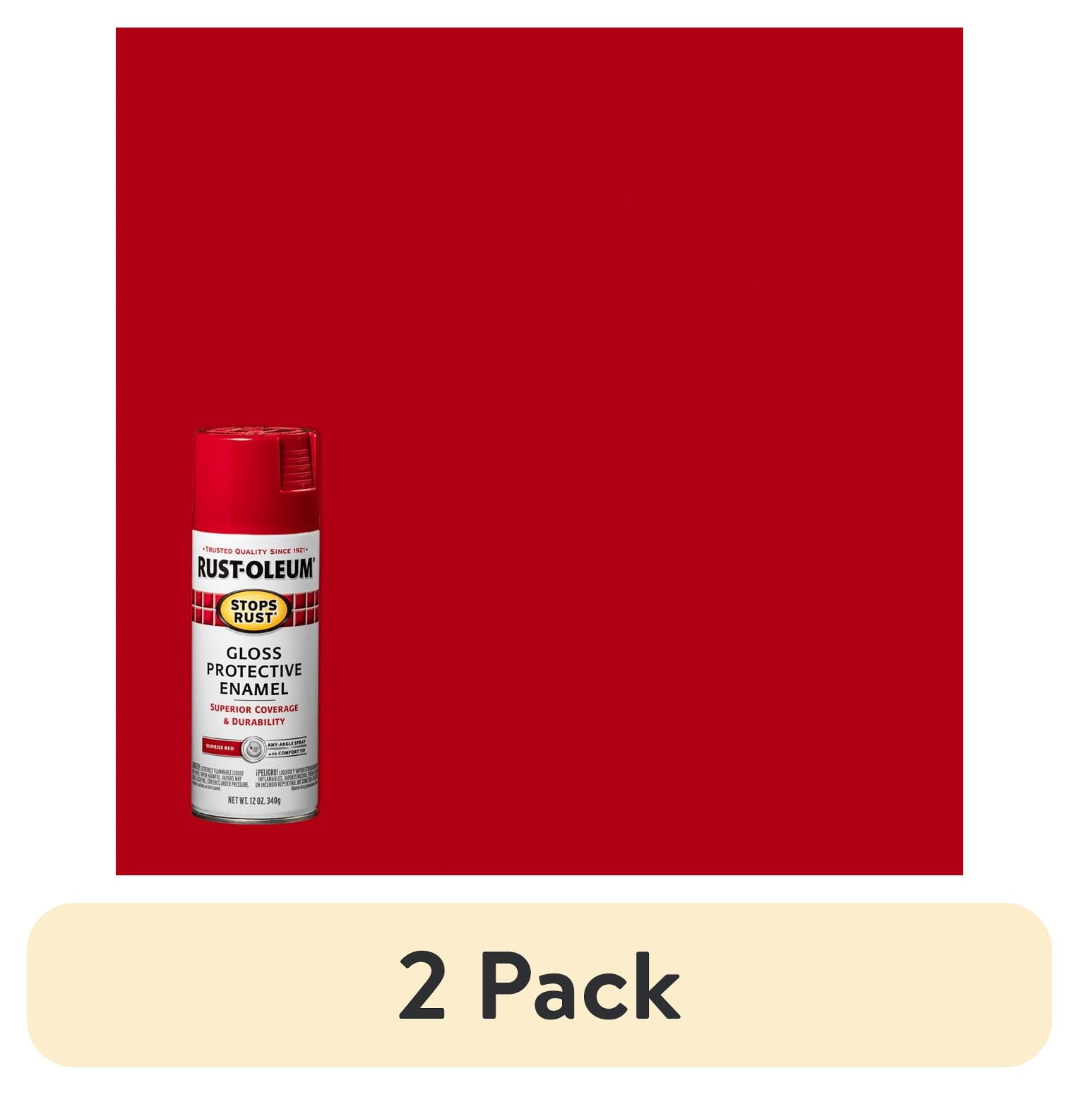 (2 pack) Sunrise Red, Rust-Oleum Stops Rust Gloss Protective Enamel ...
