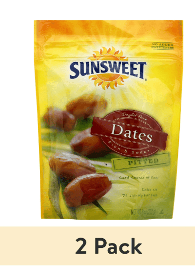 (2 pack) Sunsweet Dates, Pitted, 8 oz Pouch - Walmart.com