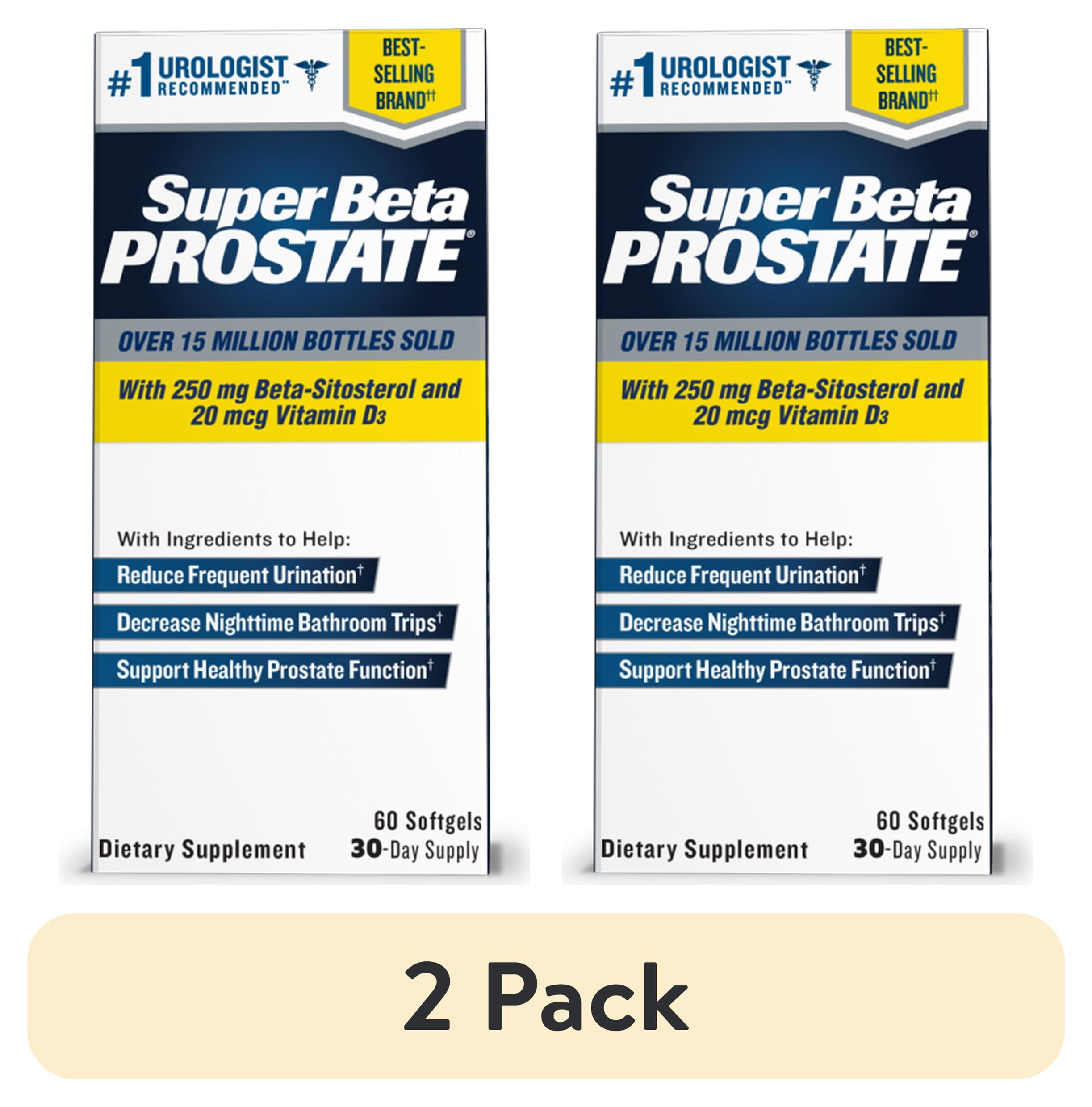 (2 pack) Super Beta Prostate Recommended Prostate Supplement for Men, Beta Sitosterol, 60 ...