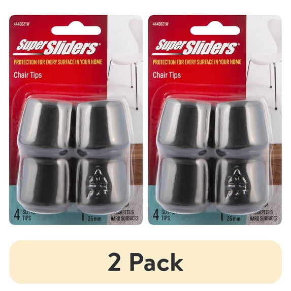 (2 pack) Super Sliders 1" Round Rubber Tip Chair Leg Caps Floor ...