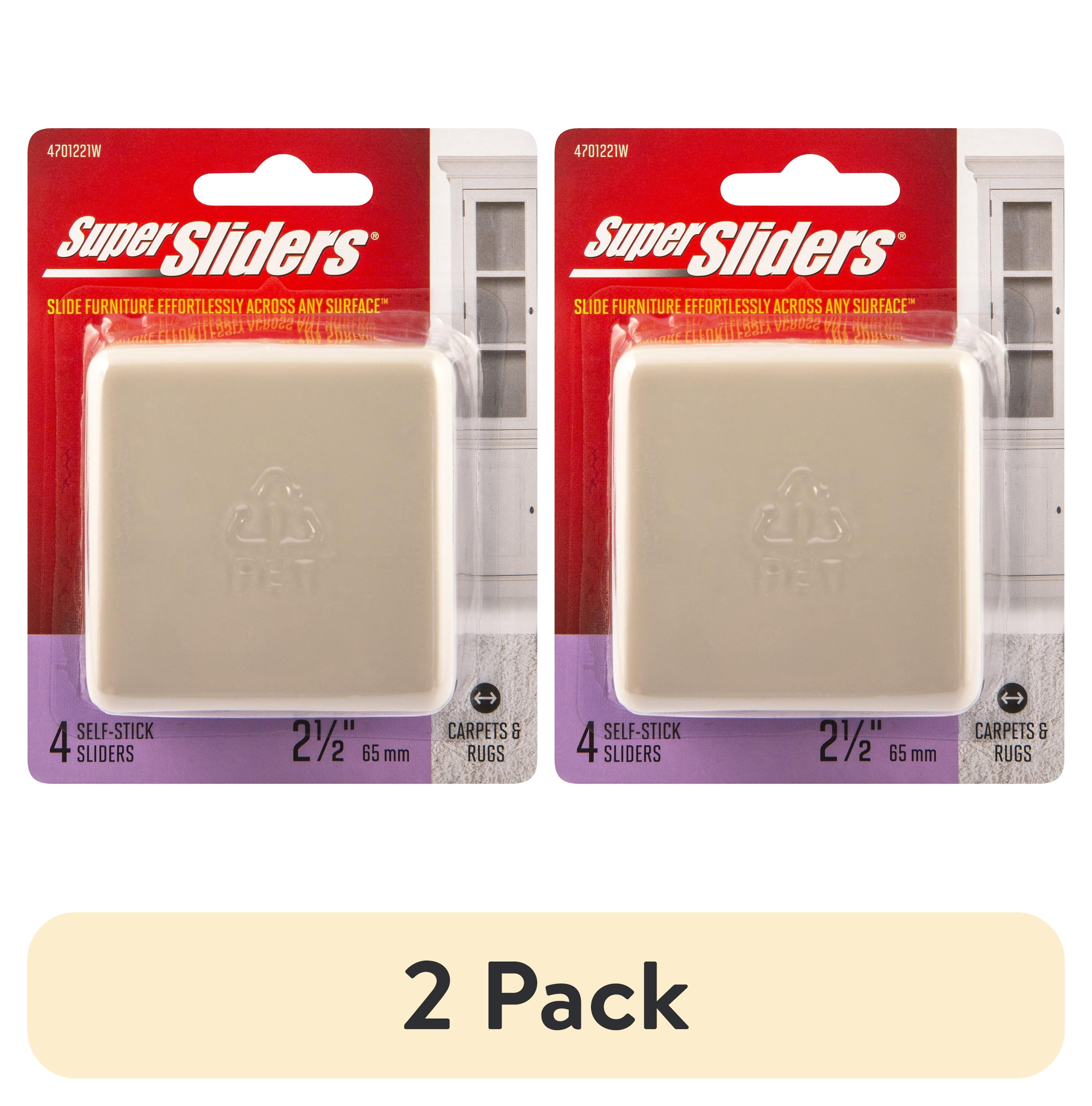 (2 pack) Super Sliders 2-1/2" Square Self Stick Furniture Sliders ...