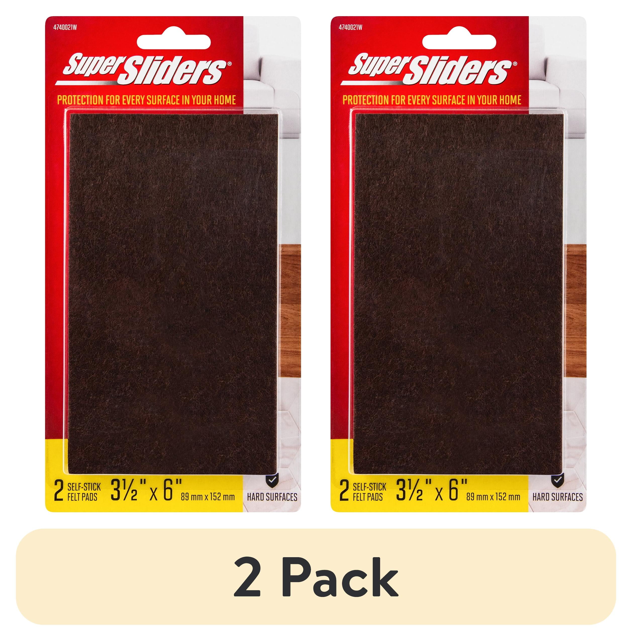 (2 pack) Super Sliders 3-1/2 x 6" Rectangle Self Stick Felt Pad for ...
