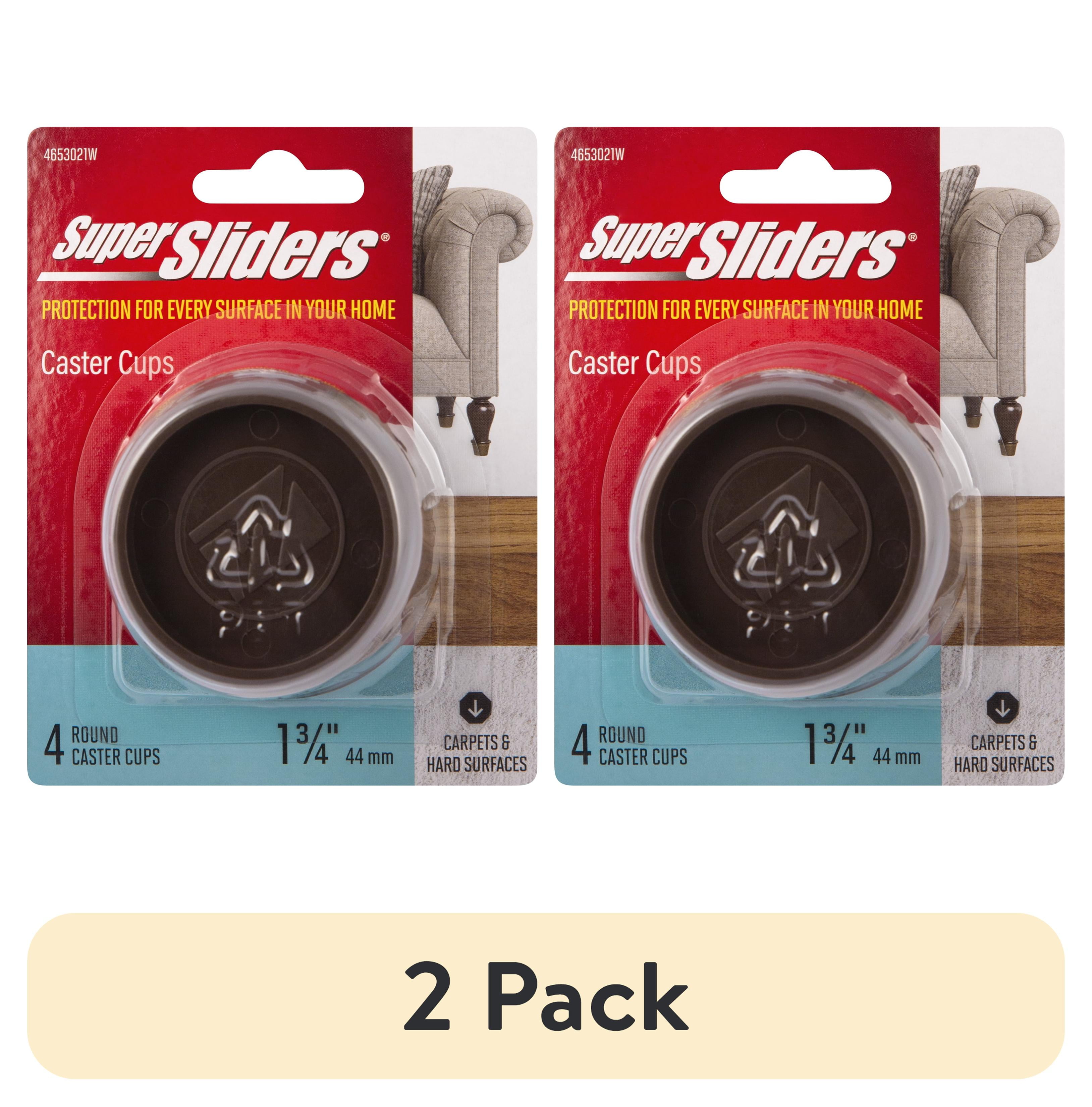 (2 pack) Super Sliders. Size 1 3/4" Round Furniture Caster Cup Vinyl ...