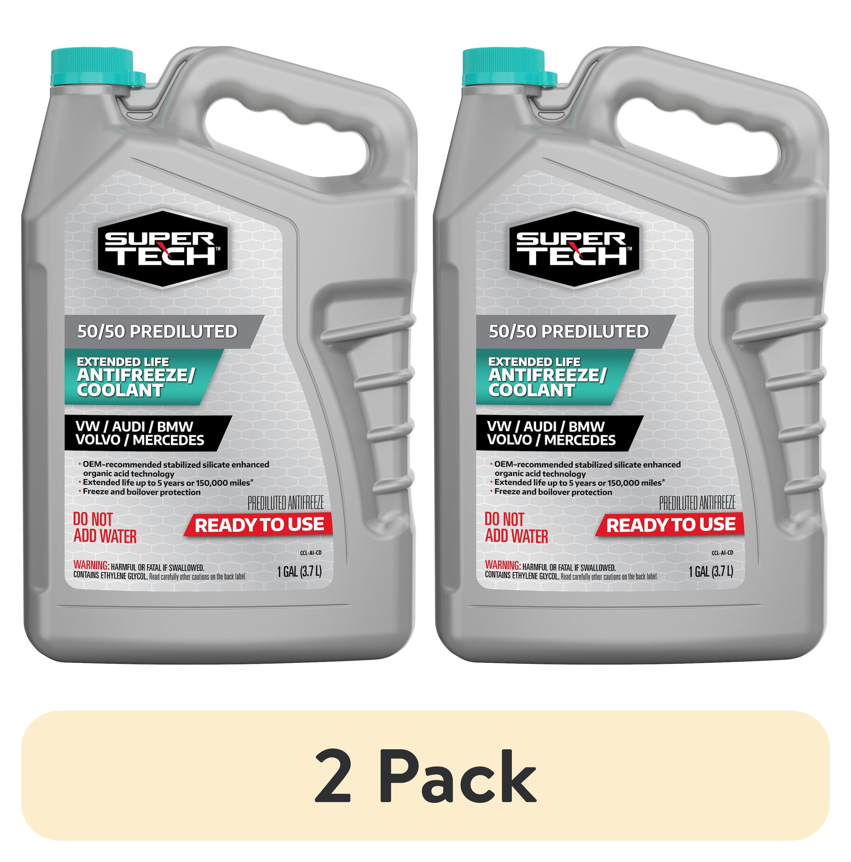 (2 pack) Super Tech 50/50 Prediluted Extended Life Antifreeze/Coolant ...