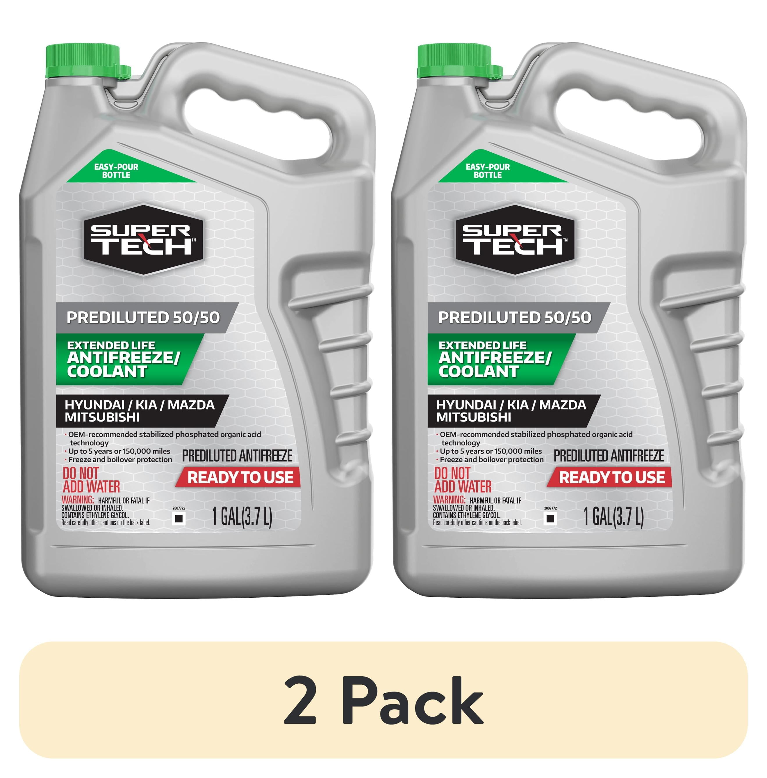 (2 pack) Super Tech 50/50 Prediluted Extended Life Antifreeze / Coolant ...