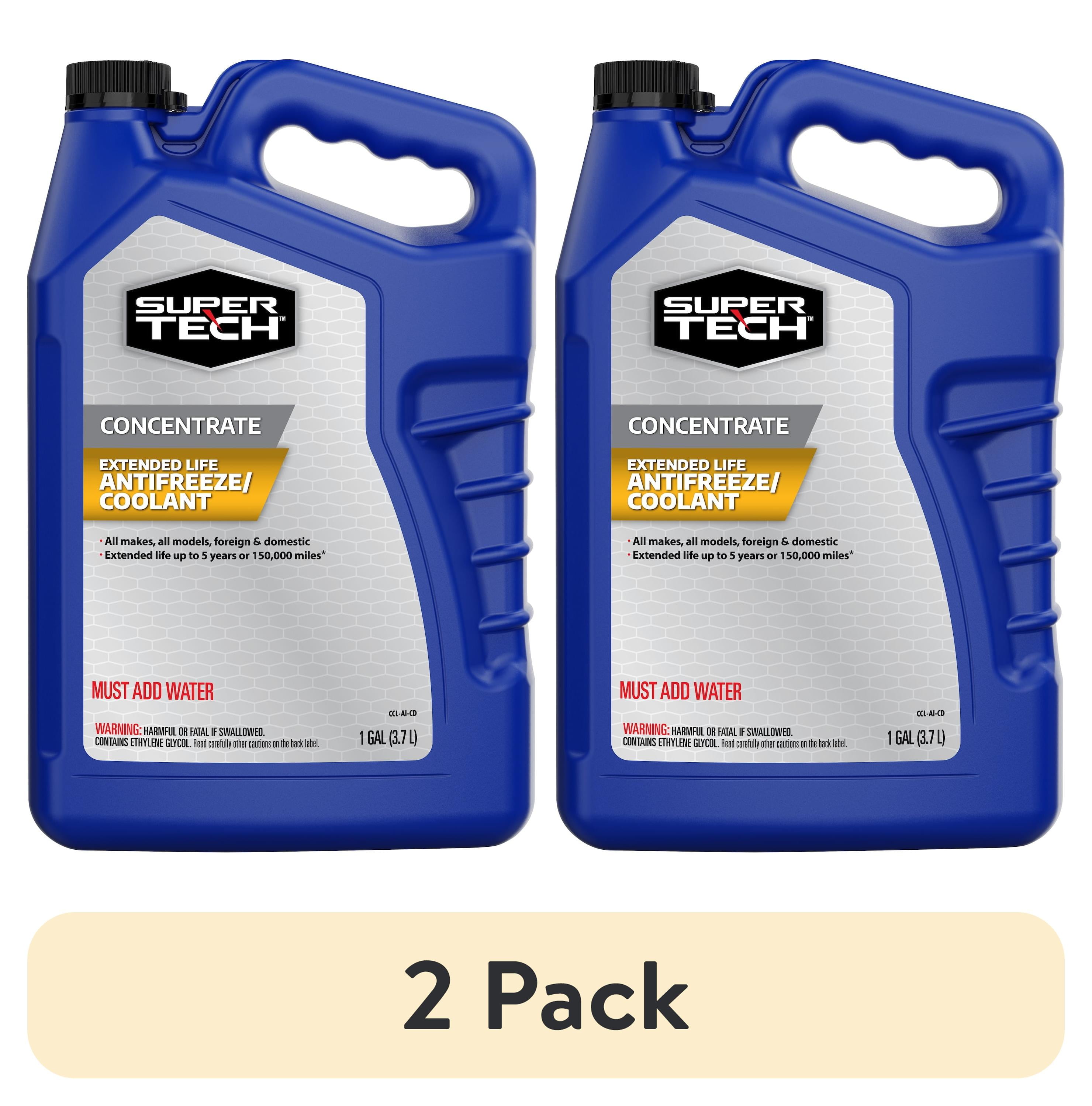 (2 pack) Super Tech Concentrate Extended Life Antifreeze and Coolant 5 ...