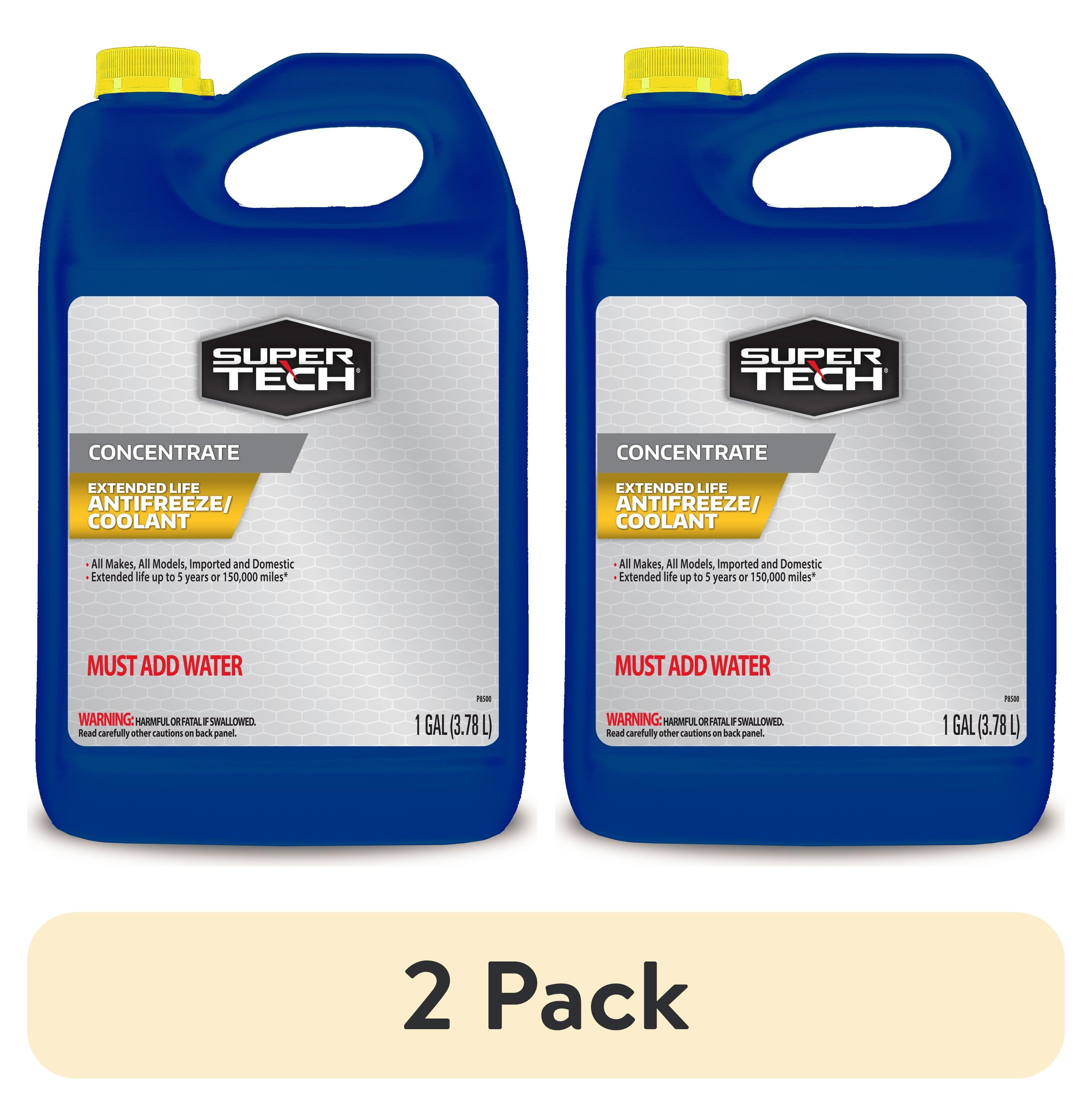 (2 pack) Super Tech Extended Life Concentrate Antifreeze/Coolant, 1-gal ...
