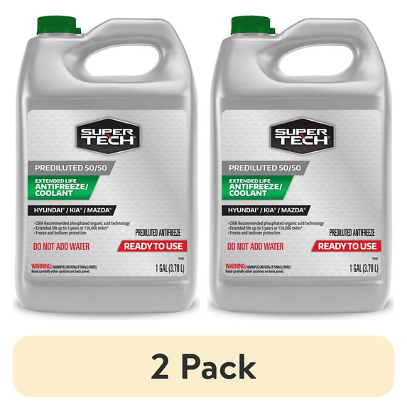 (2 pack) Super Tech OE Green Antifreeze Prediluted 50/50 Antifreeze ...