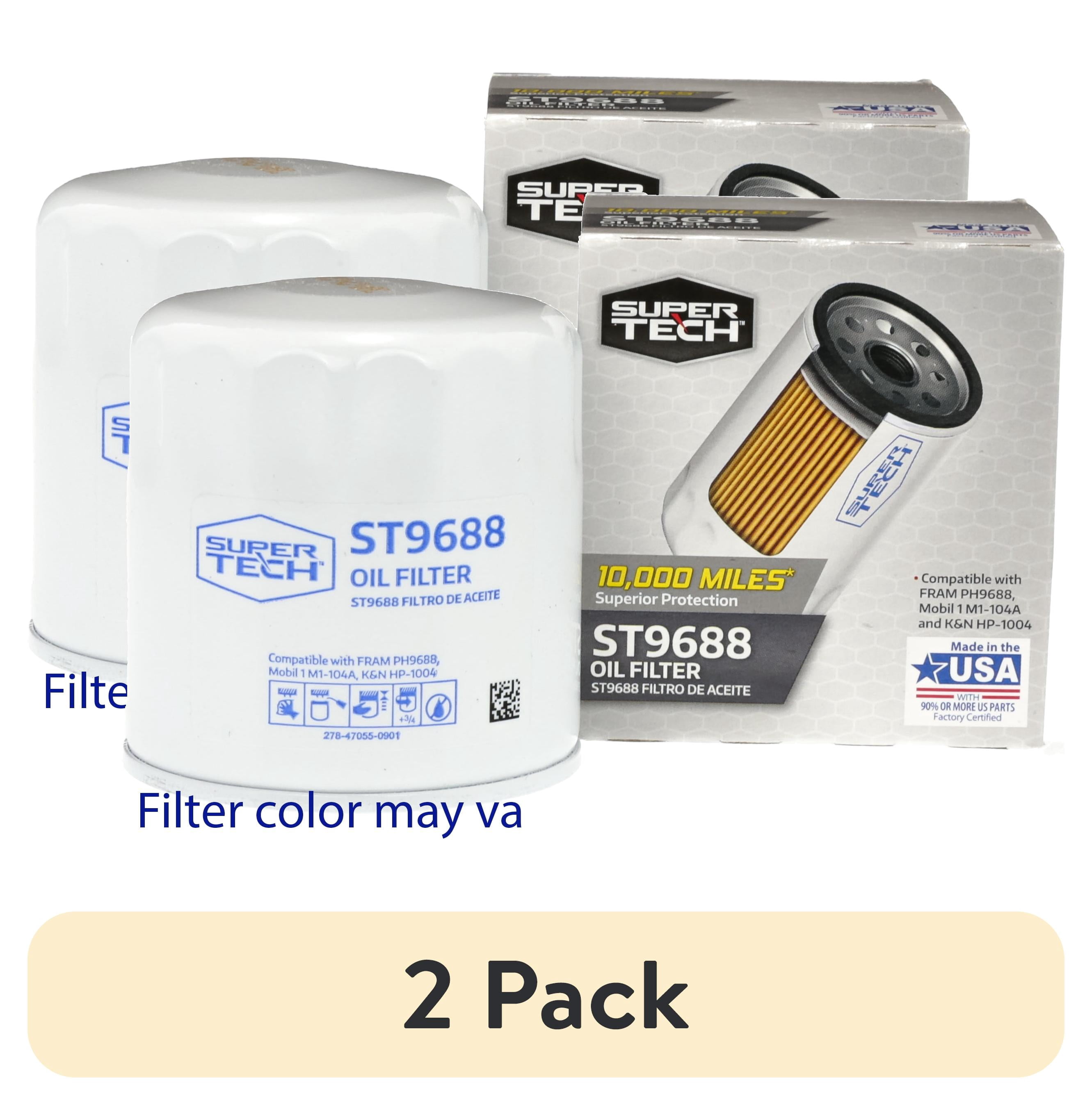 (2 pack) Super Tech ST9688 10K mile Spin-on Motor Oil Filter for Honda ...