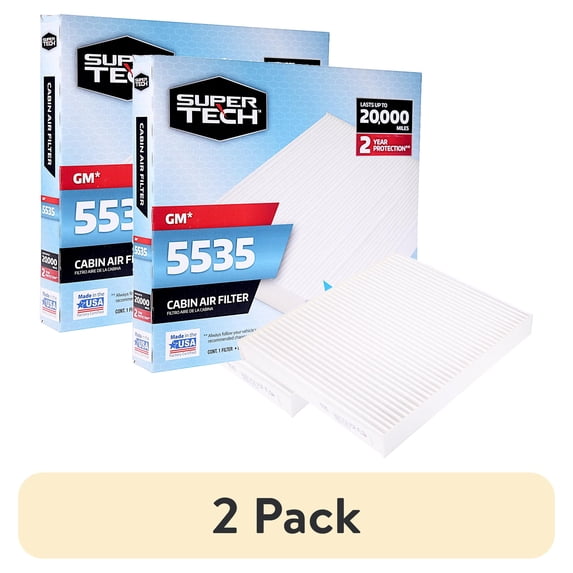 (2 pack) SuperTech Cabin Air Filter 5535, Replacement Air/Dust Filter ...