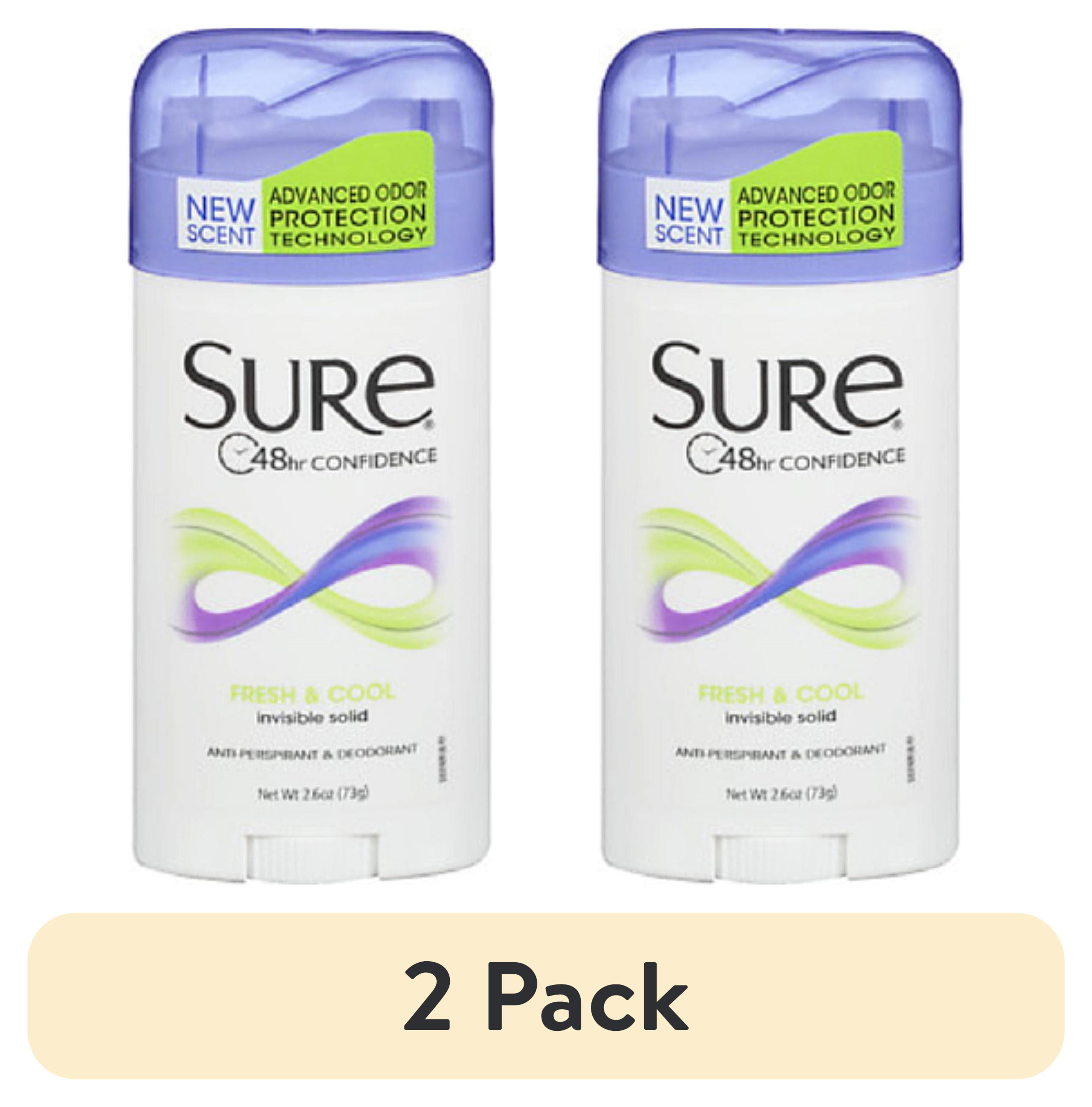 (2 pack) Sure Anti-Perspirant & Deodorant Invisible Solid Fresh & Cool ...
