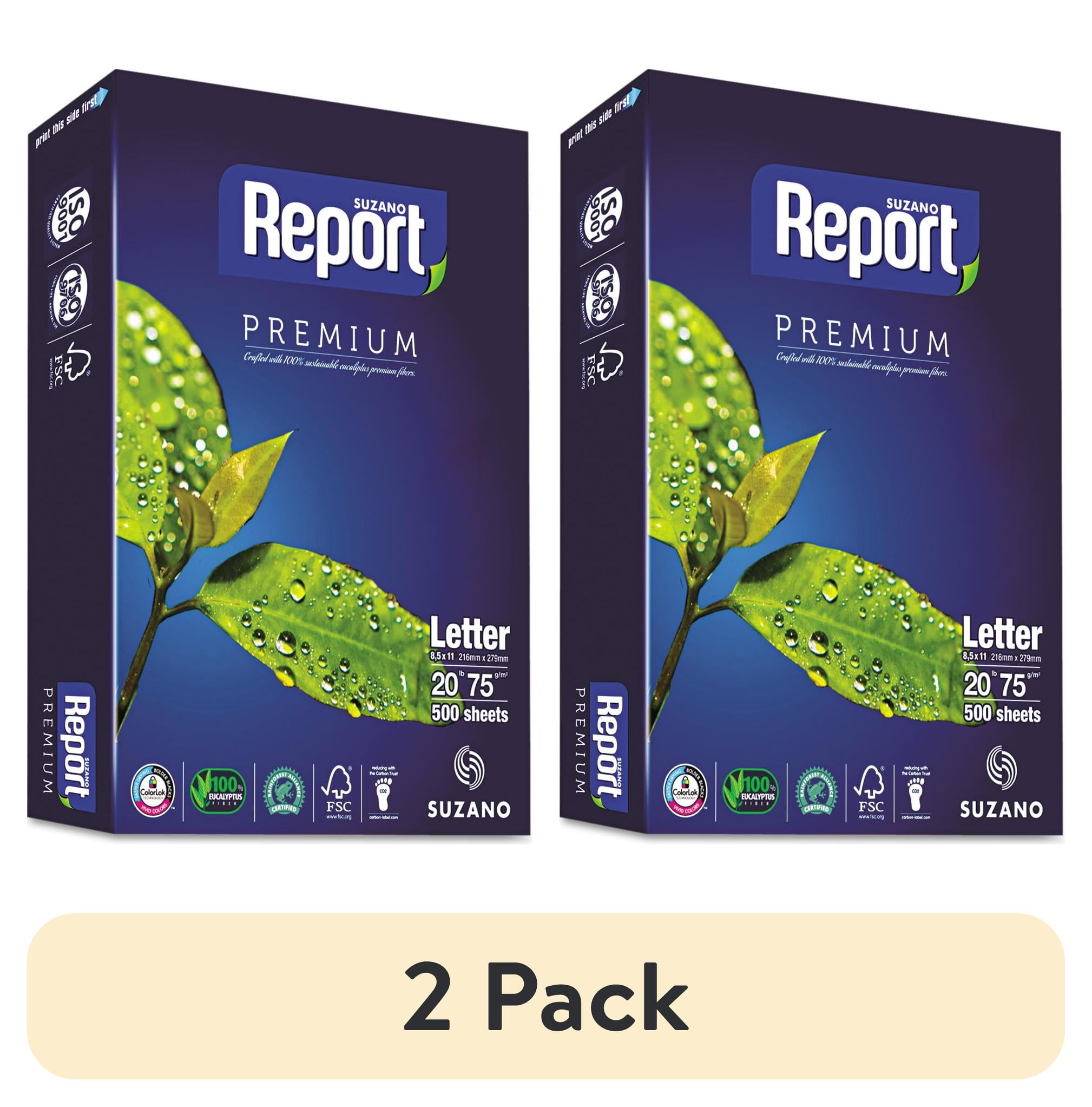 (2 pack) Suzano Report Multipurpose Copy Paper, 8-1/2" x 14", White ...