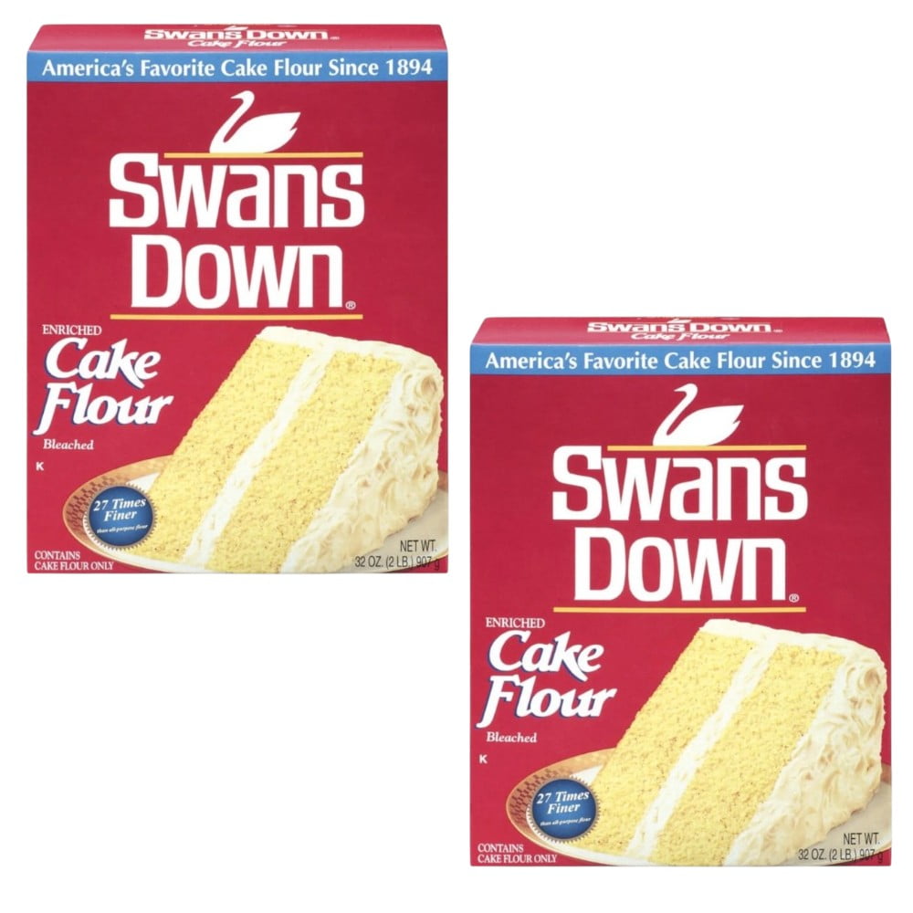 (2 pack) Swans Down Enriched, Bleached Cake Flour, 32 oz, Pack of 1 ...