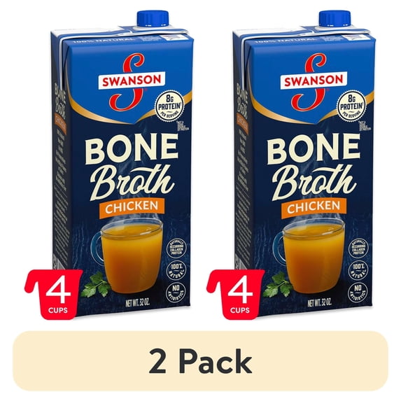 (2 pack) Swanson Chicken Bone Broth, 32 oz Carton - Walmart.com