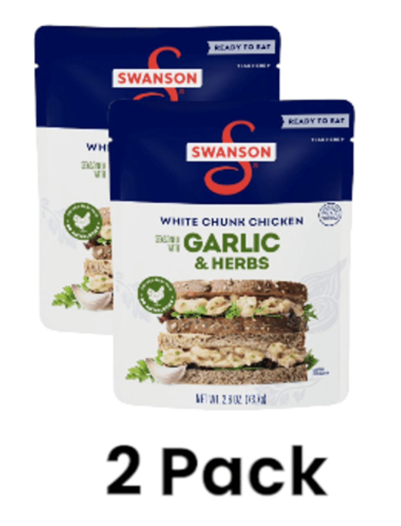 (2 pack) Swanson Garlic and Herbs White Chunk Fully Cooked Chicken ...
