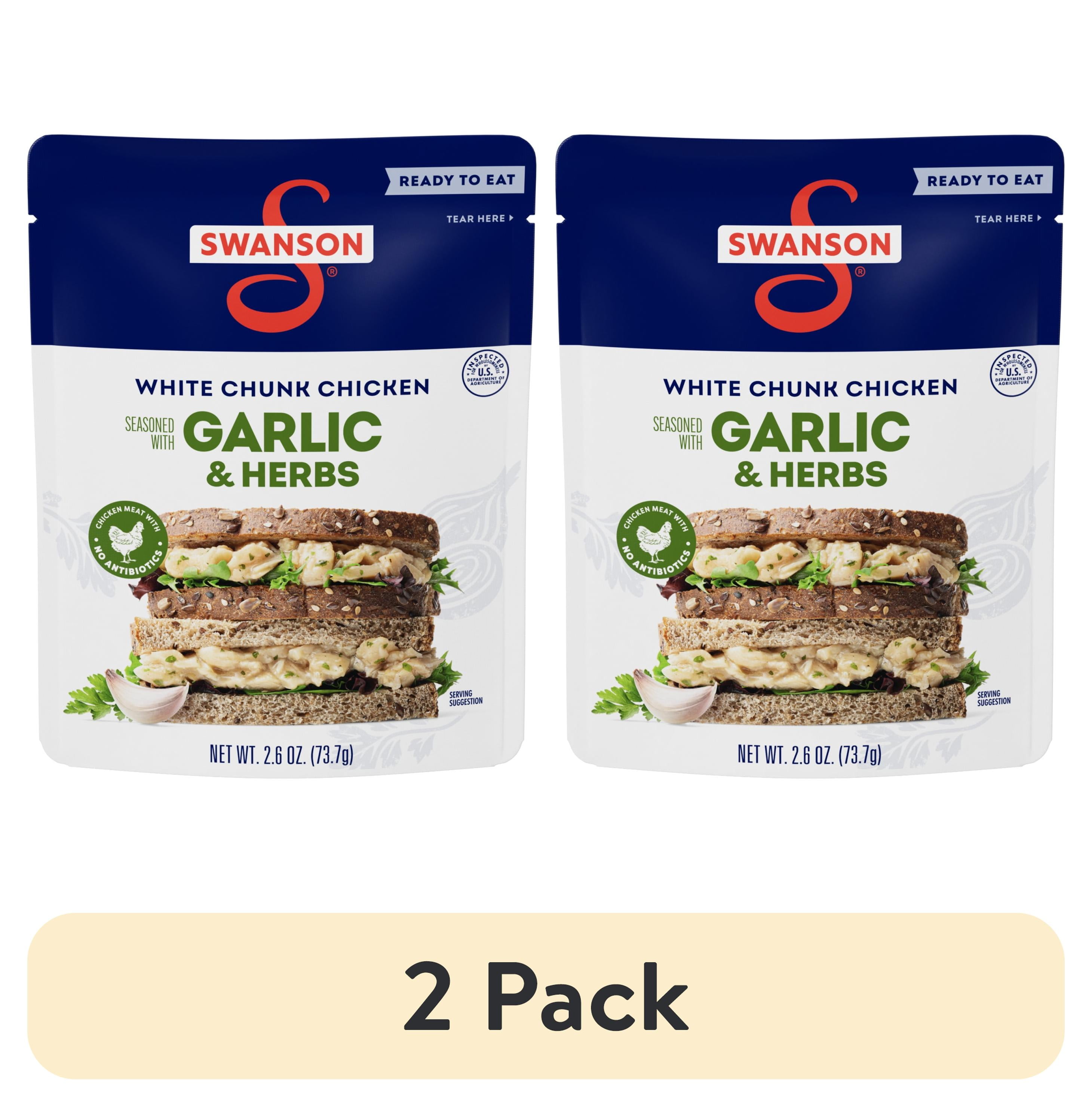 (2 pack) Swanson Garlic and Herbs White Chunk Fully Cooked Chicken ...