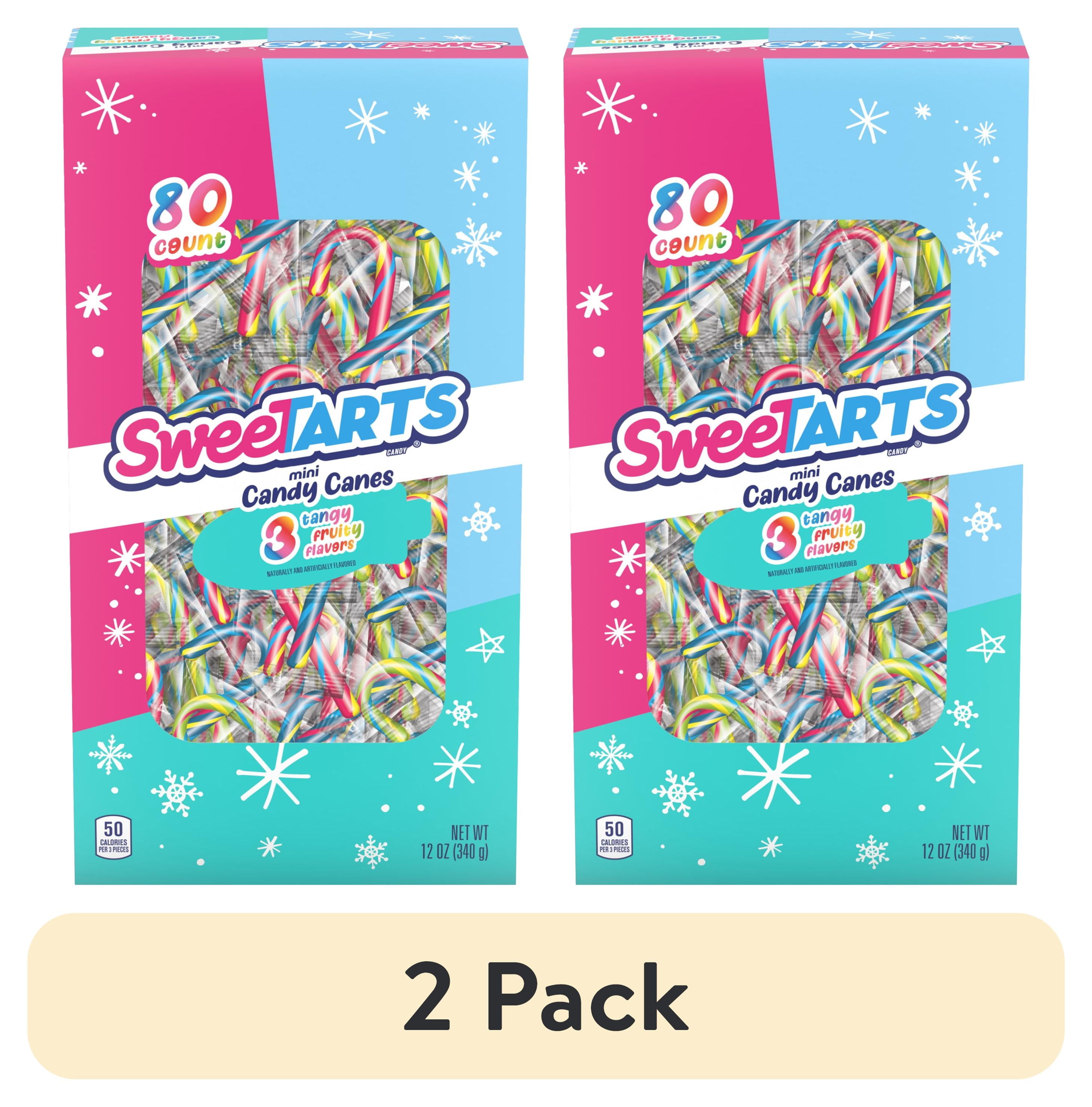 (2 pack) SweeTARTS Holiday Mini Candy Canes, Tangy Fruit Flavored Candy ...