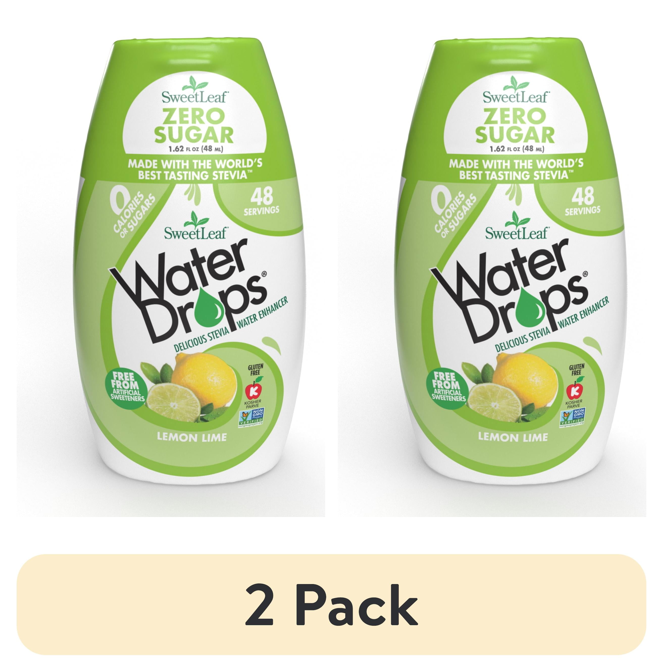(2 pack) SweetLeaf Water Drops Lemon Lime (1.62 oz) Squeezable Bottle ...