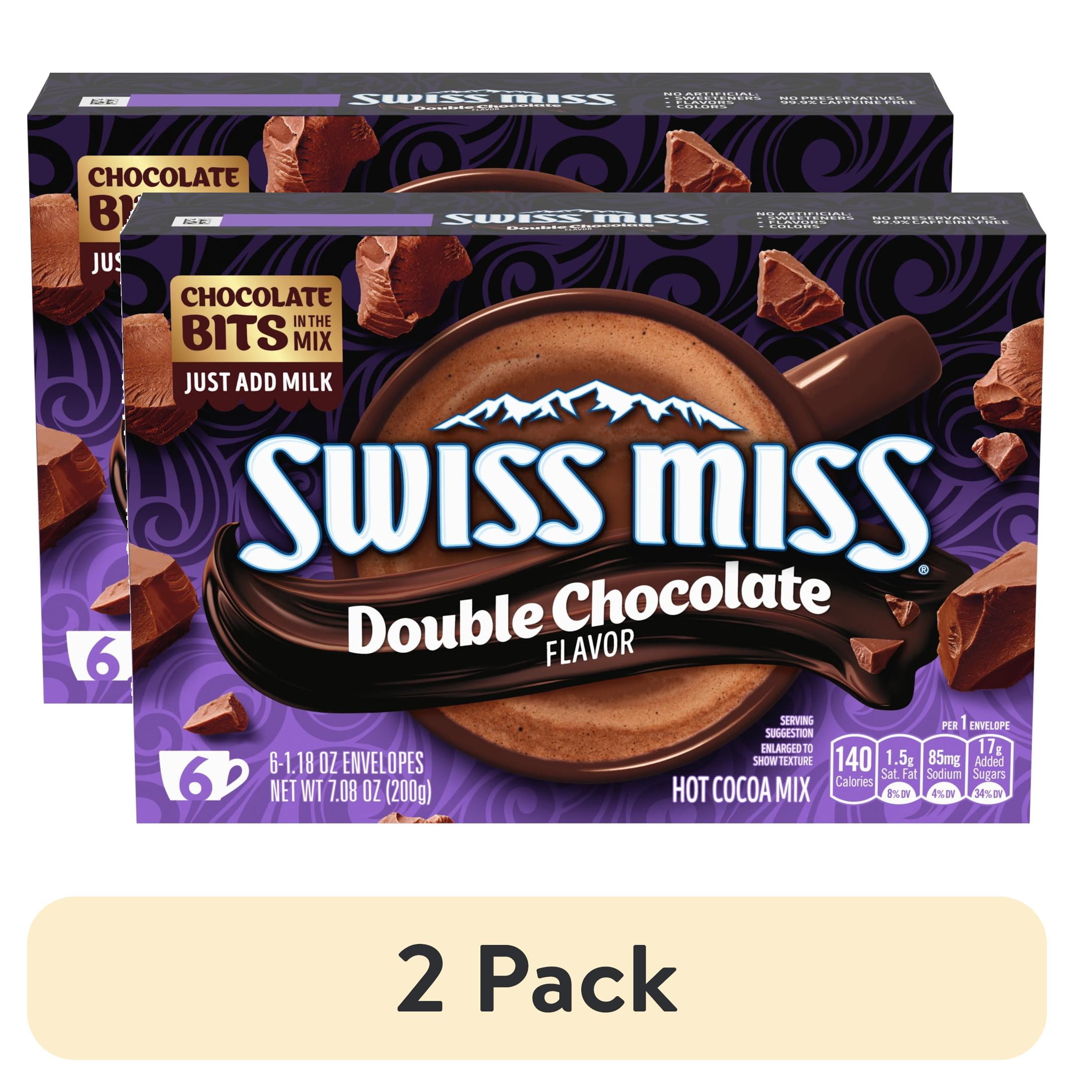 (2 pack) Swiss Miss Double Chocolate Flavor Hot Cocoa Mix, 1.18 oz. 6 ...
